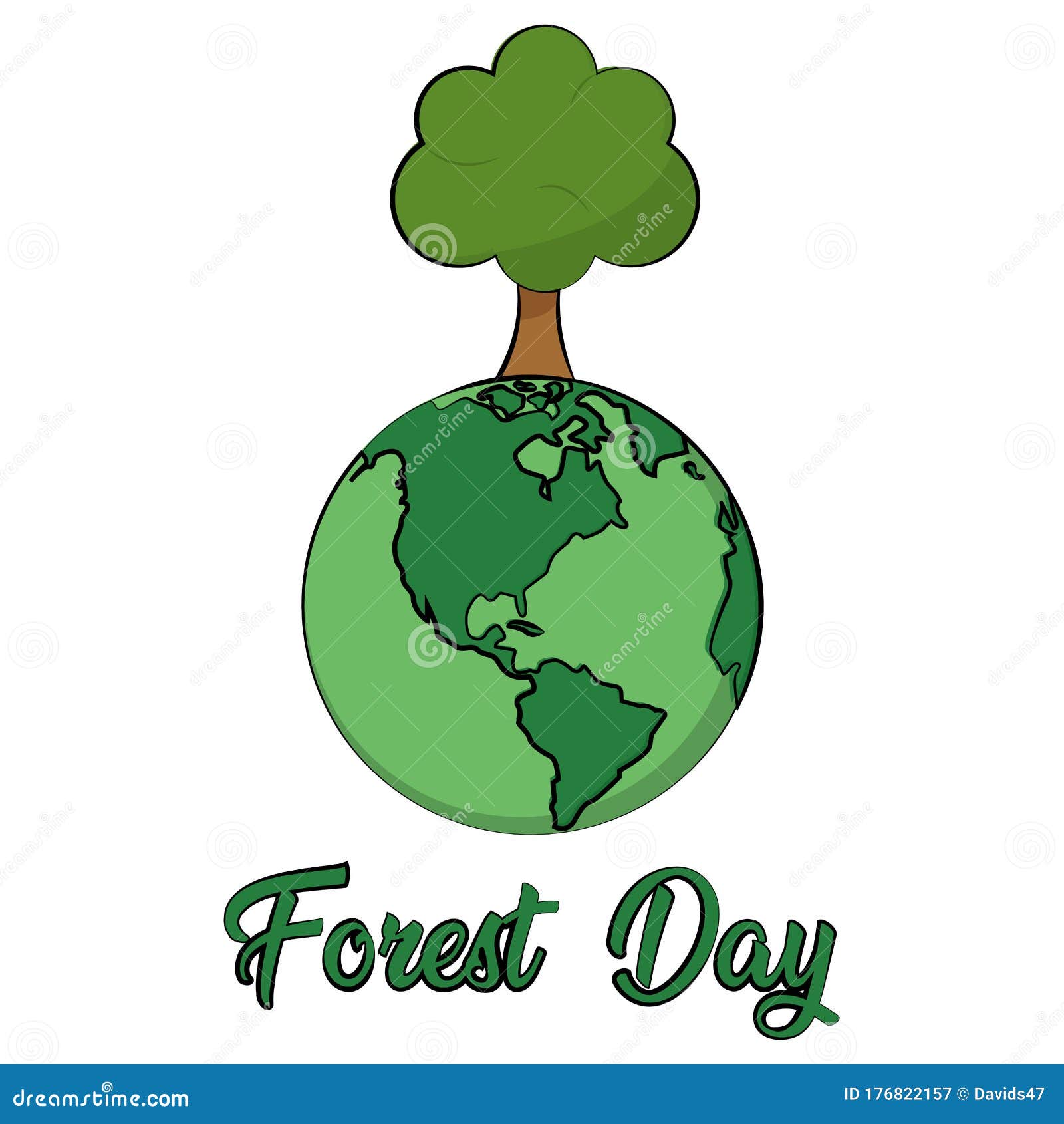 Forest day illustration stock vector. Illustration of forest - 176822157