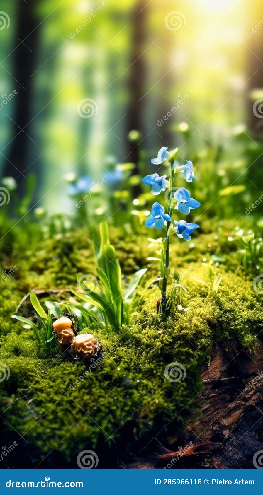 Forest Dead Wood on the Ground Covered with Green, Generative AI Stock ...