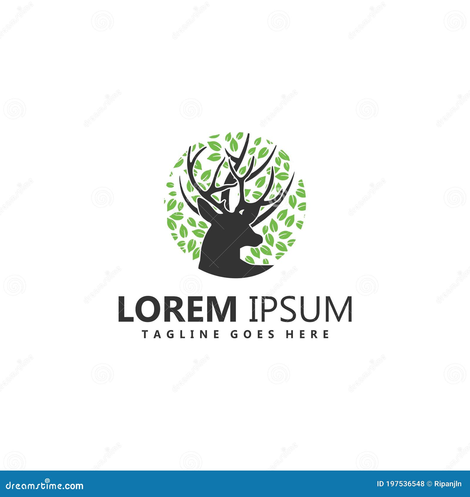 Forest deer tree logo stock vector. Illustration of cartoon - 197536548