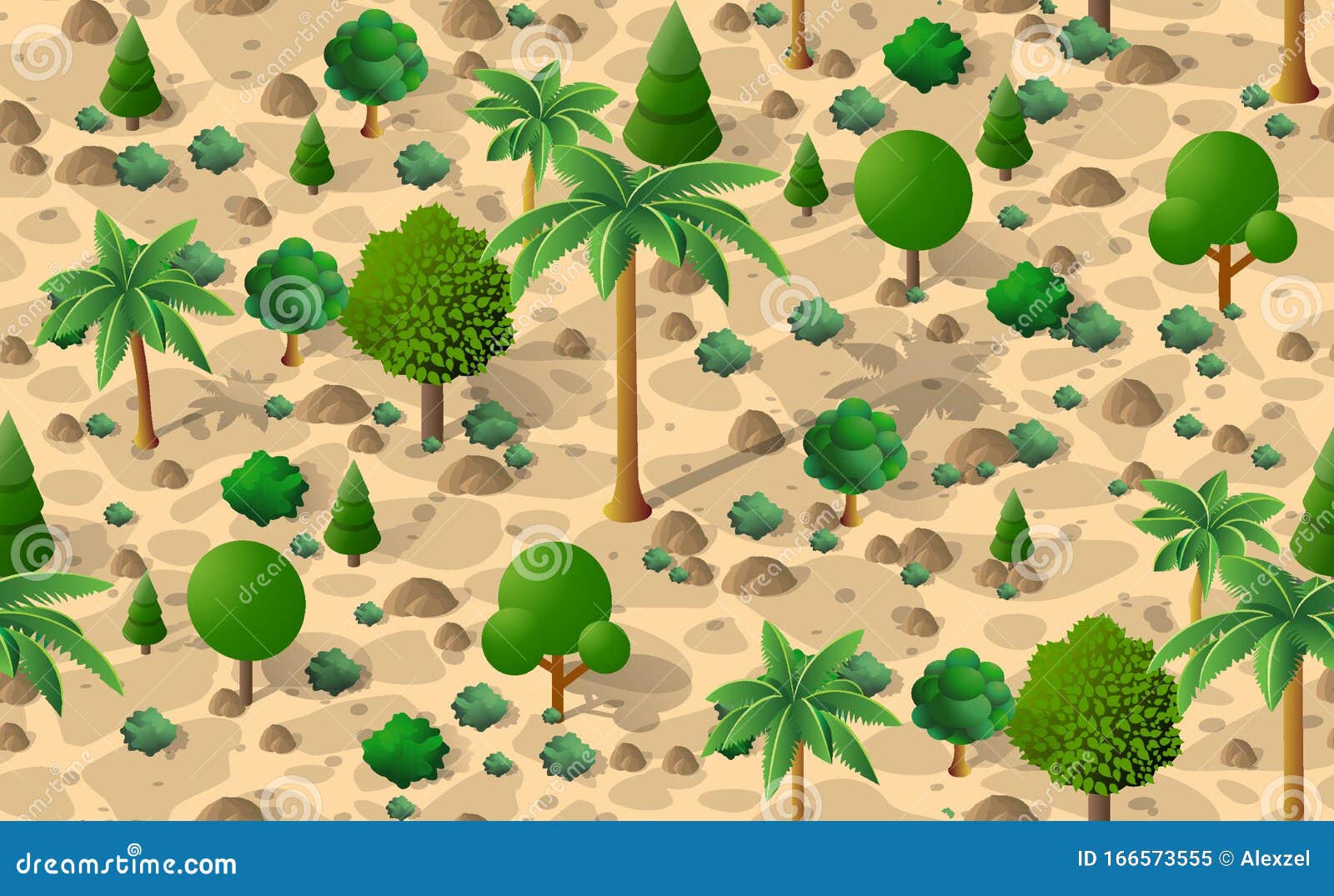 Forest Desert Pattern Seamless Background Stock Vector - Illustration ...