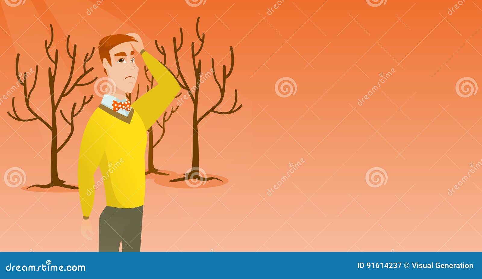 Forest Destroyed by Fire or Global Warming. Stock Vector - Illustration ...