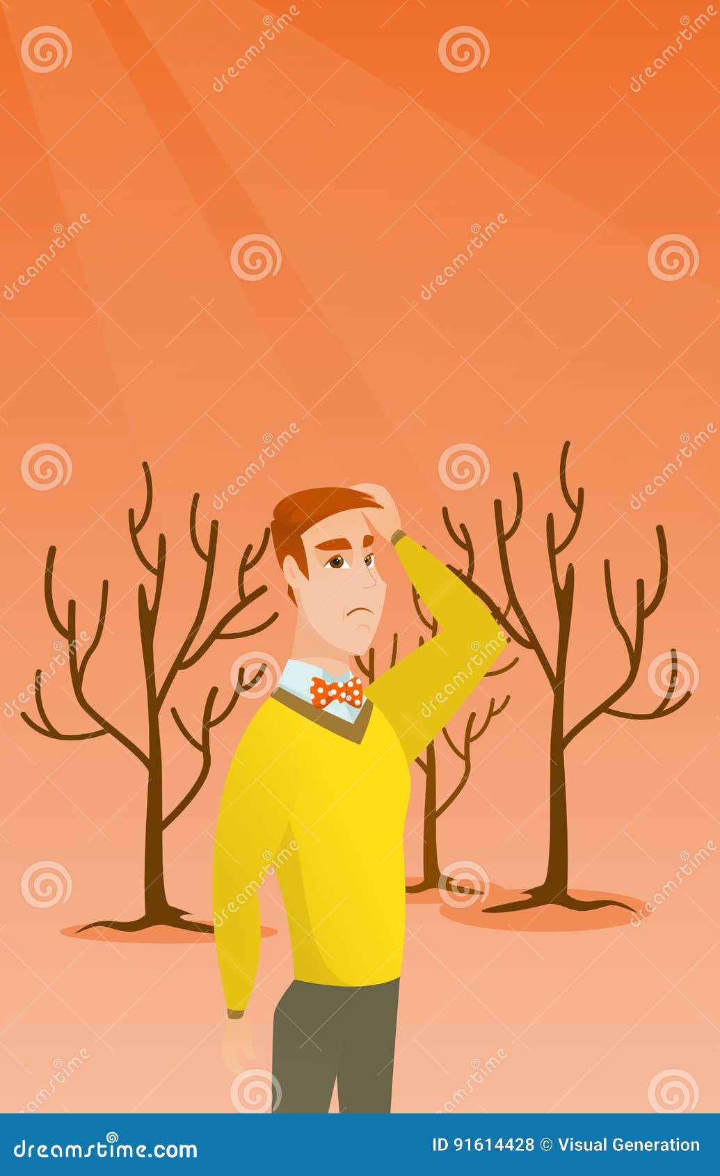 Forest Destroyed By Fire Or Global Warming. Cartoon Vector ...