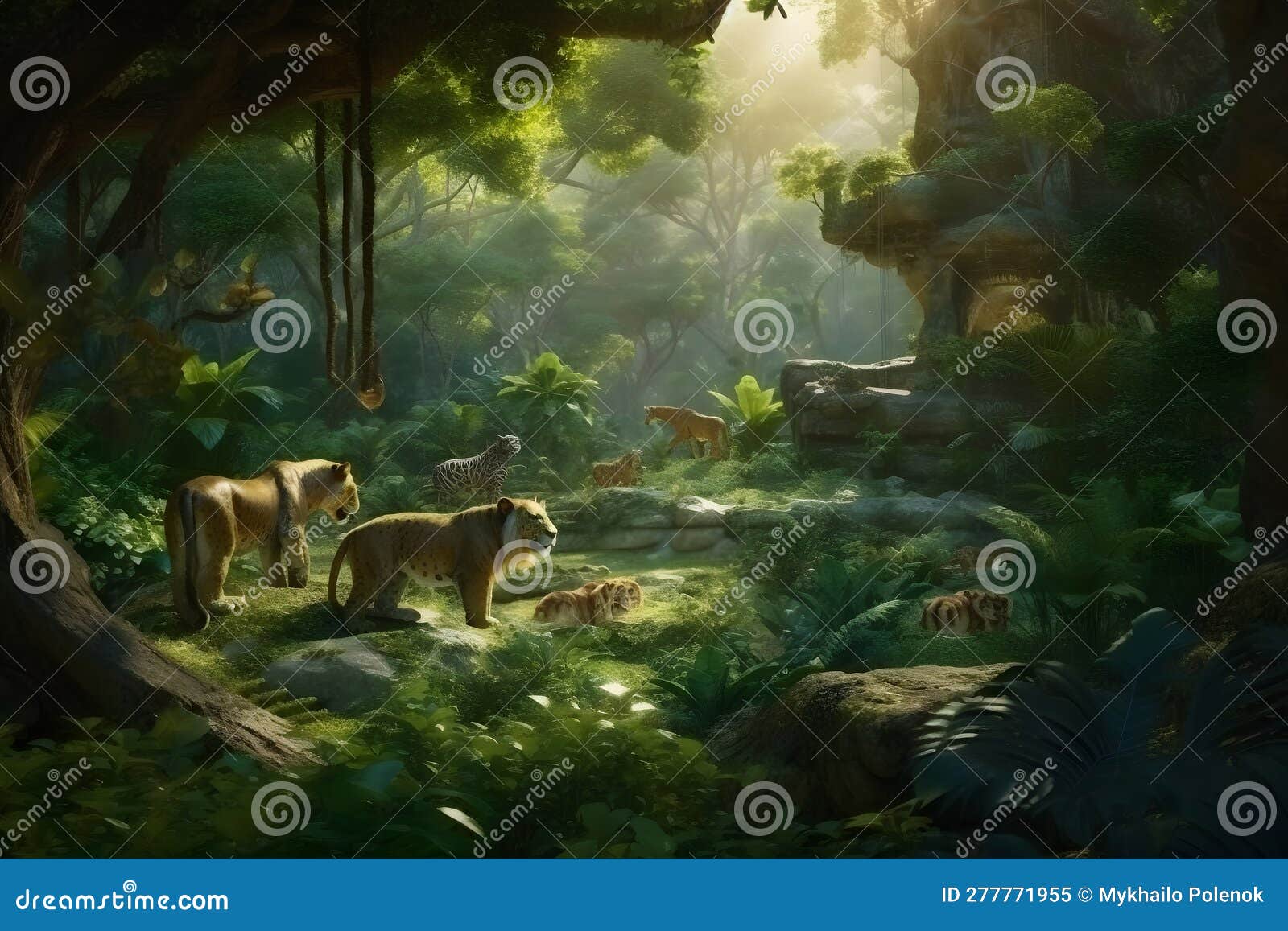 Forest with Different Animals, Wildlife. Neural Network AI Generated ... Forest with Different Animals, Wildlife. Neural Network AI Generated ...
