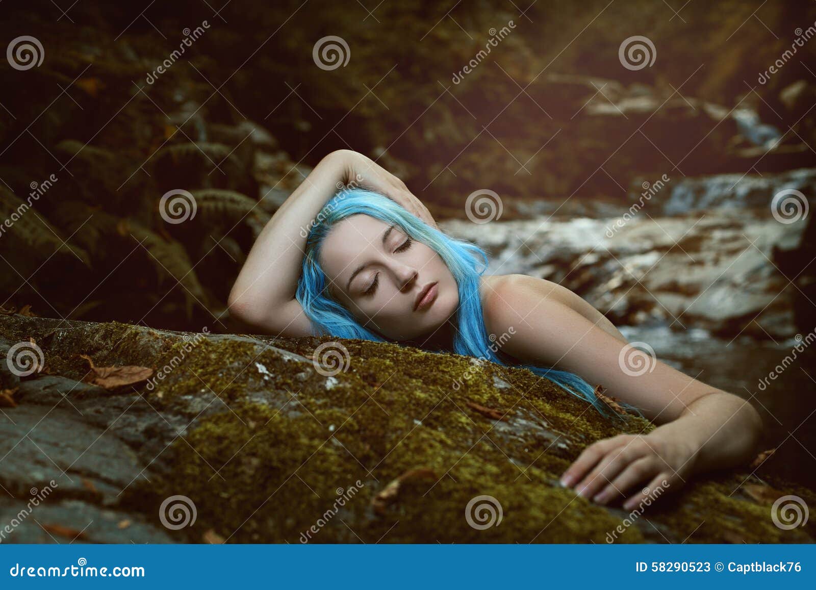Forest Dryad Sleeping Peacefully Stock Image - Image of nature, maiden ...