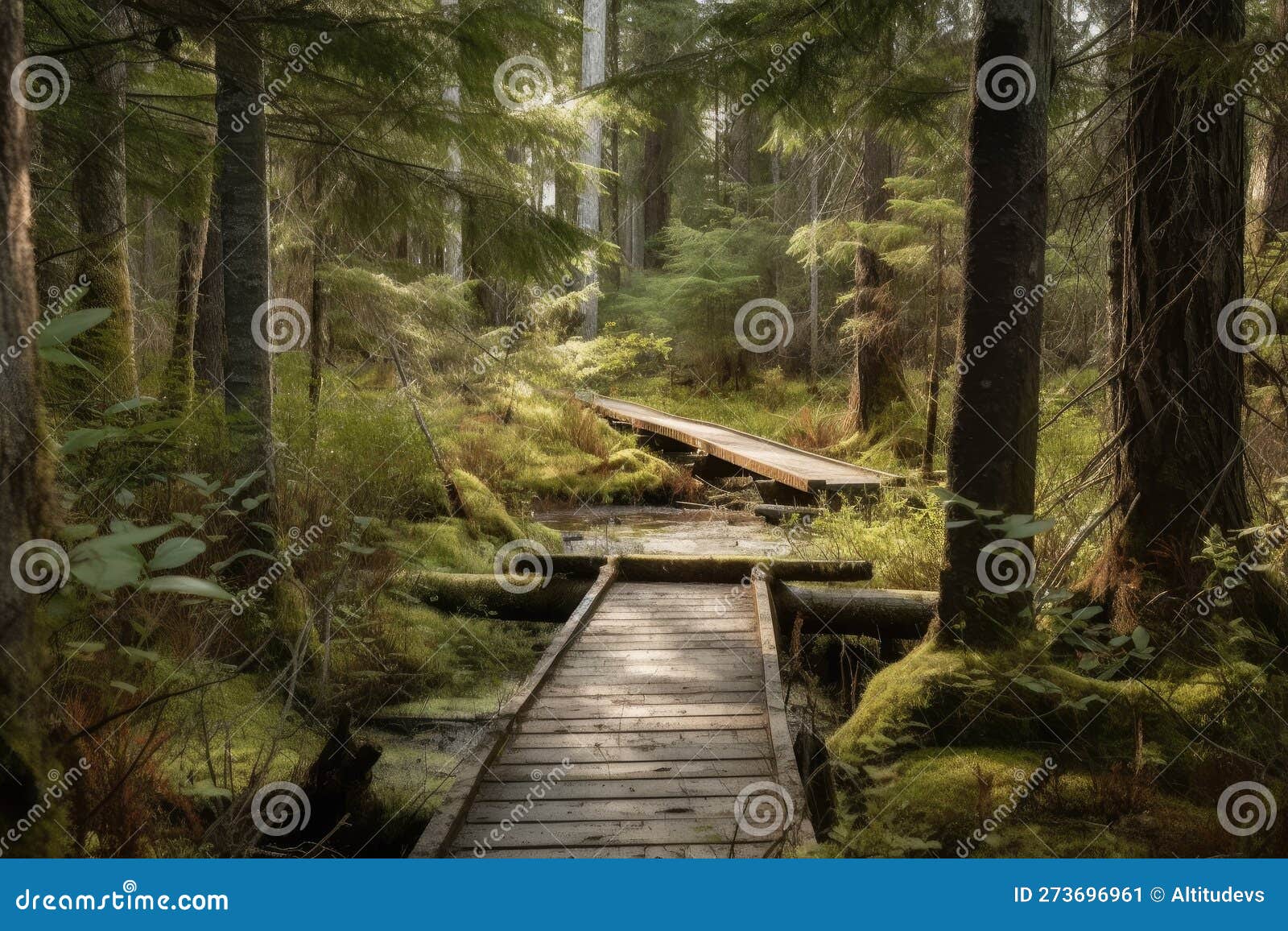 Evergreen Path: Realistic Watercolor Painting Royalty-Free Stock Image ...