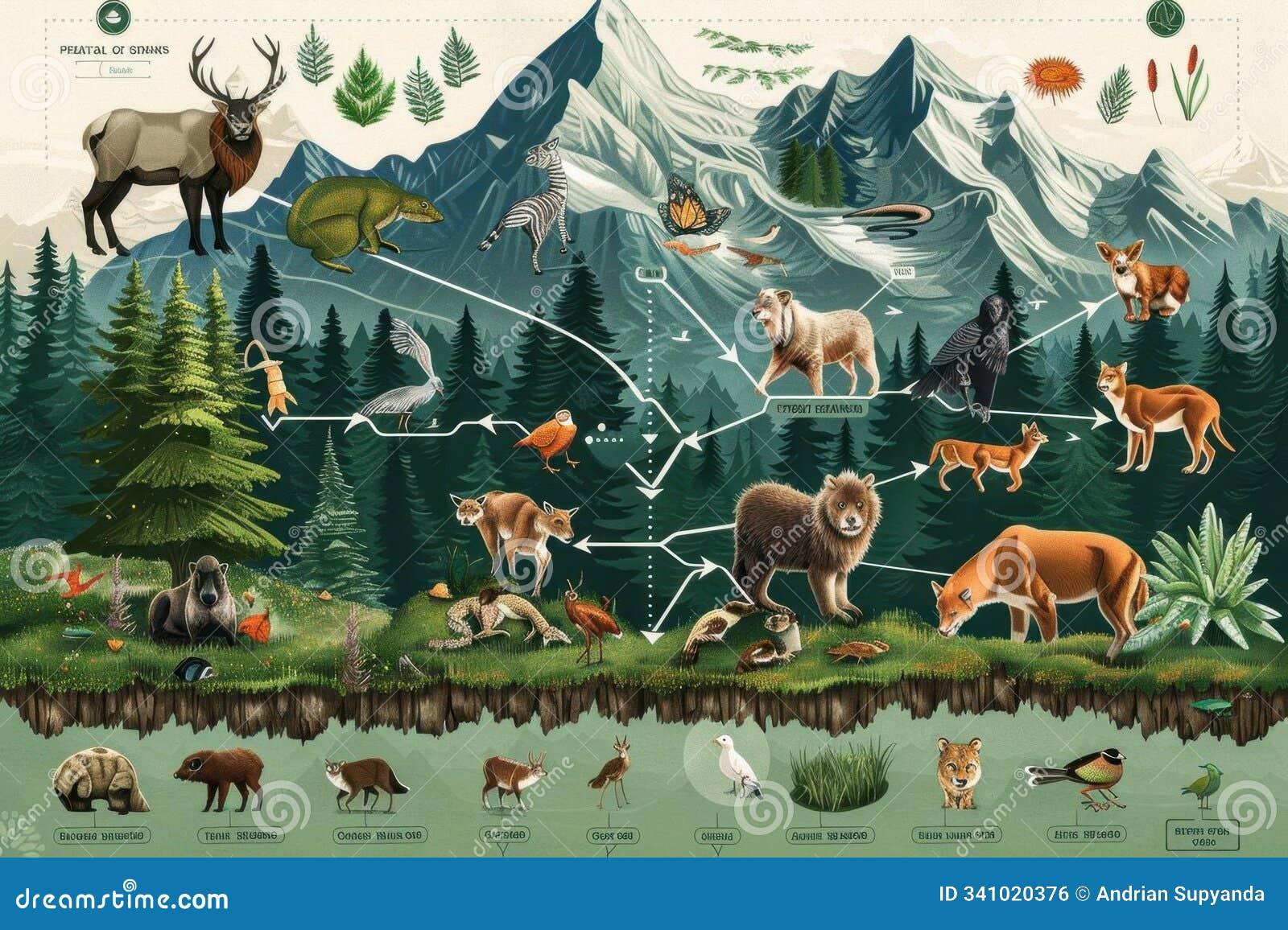 Ecosystem Of Interconnected Modular Pods, Lush Greenery Around ...