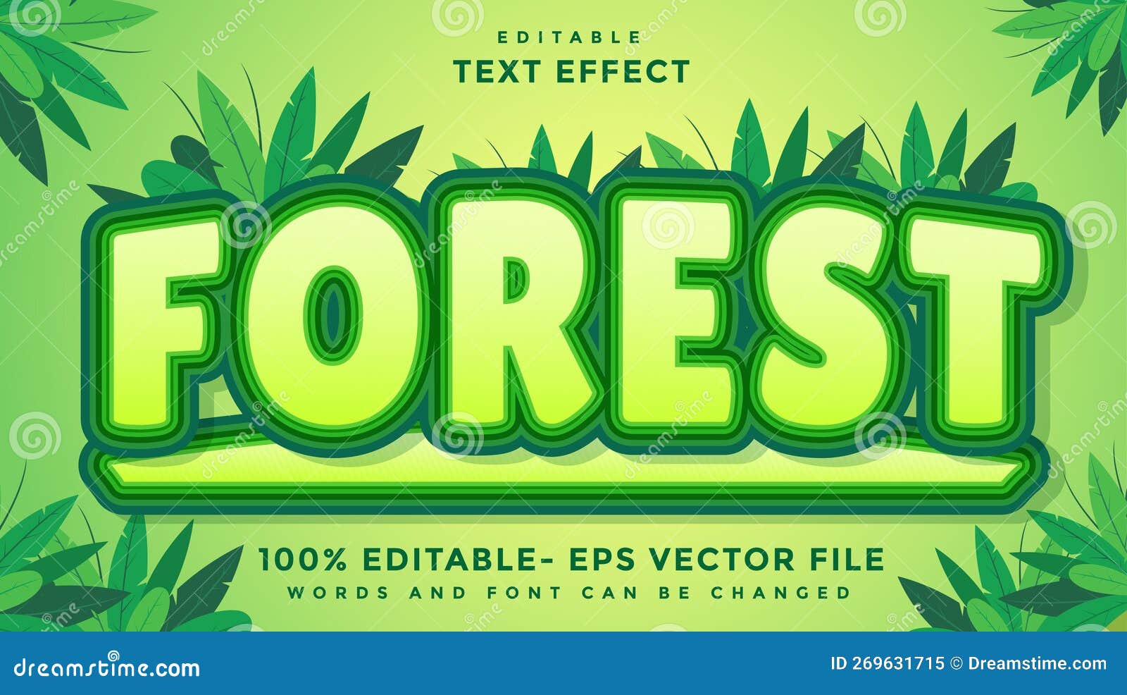 Forest Editable Text Effect Design Template, Effect Saved in Graphic ...