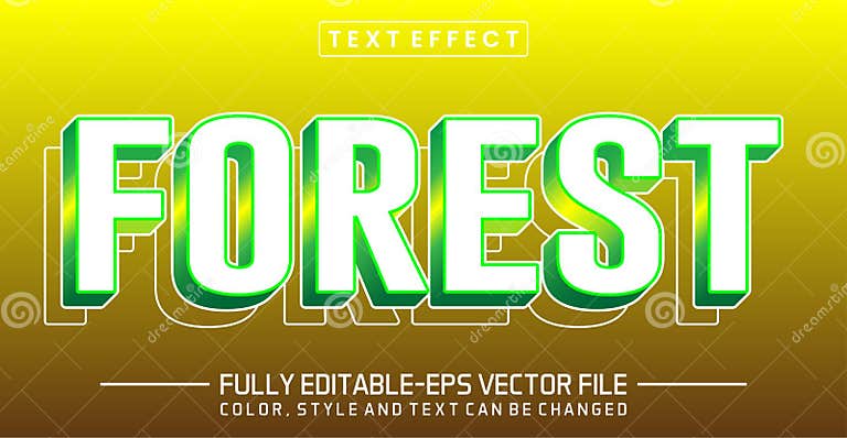 Forest Editable Text Style Effect. Editable Font Vector File Stock Vector - Illustration of game ...