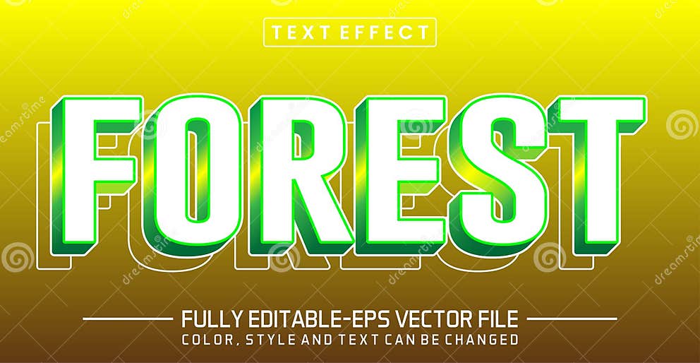 Forest Editable Text Style Effect. Editable Font Vector File Stock Vector - Illustration of game ...