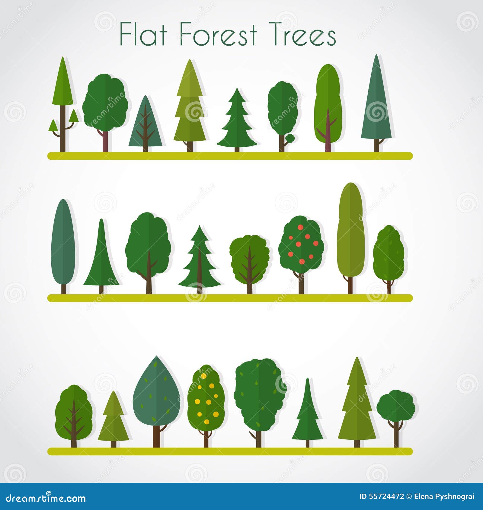 Forest elements stock vector. Illustration of pine, graphic - 55724472