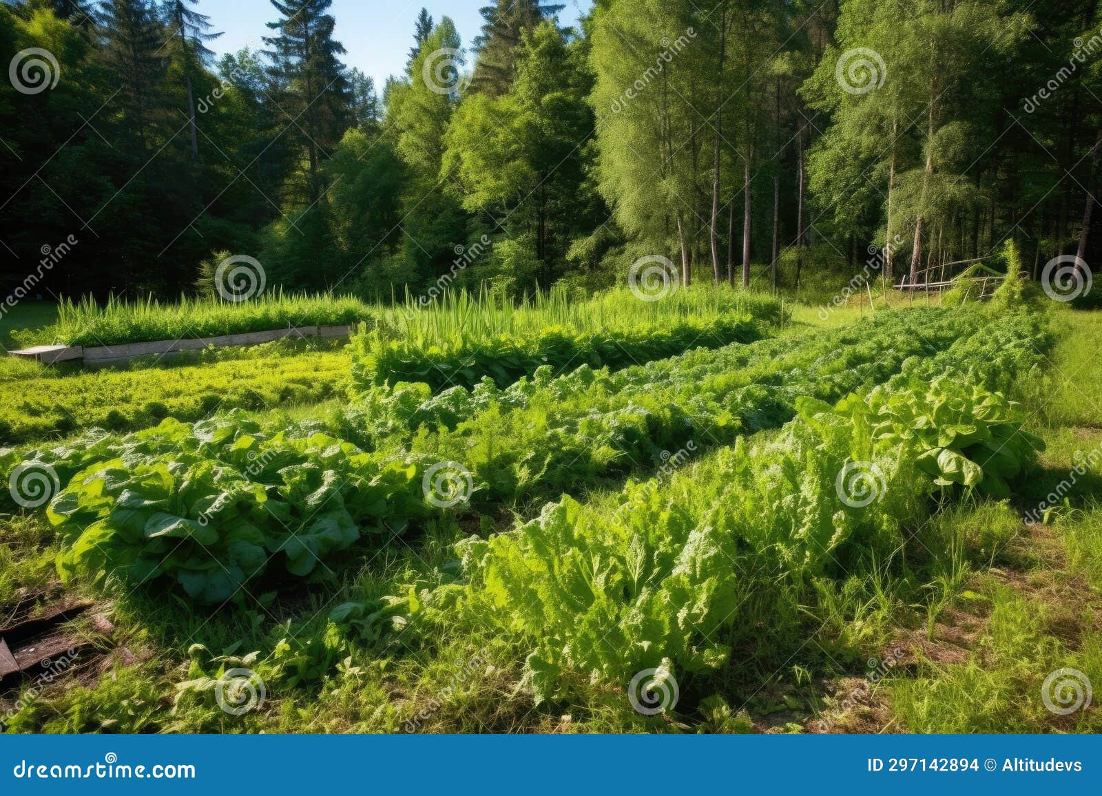 A Forest Farming Plot with Various Vegetables Stock Photo - Image of ...