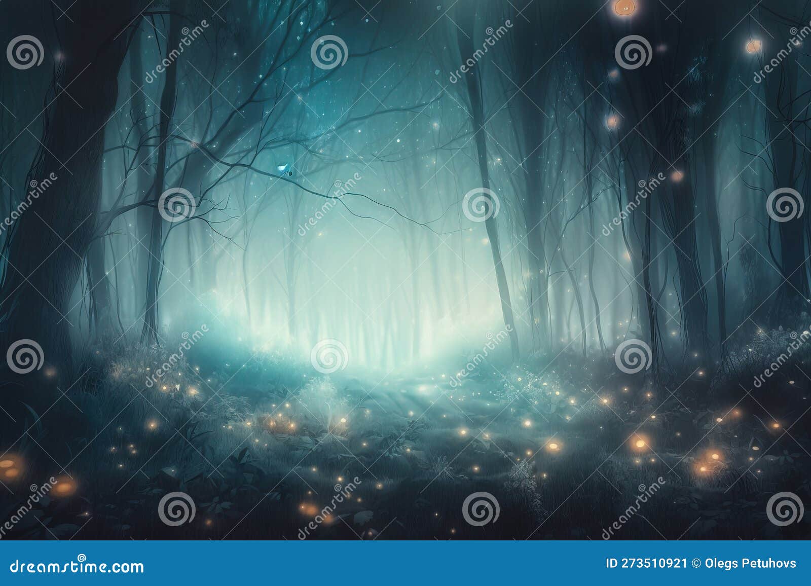 A Forest Filled with Lots of Trees and Lots of Fireflies Stock ...