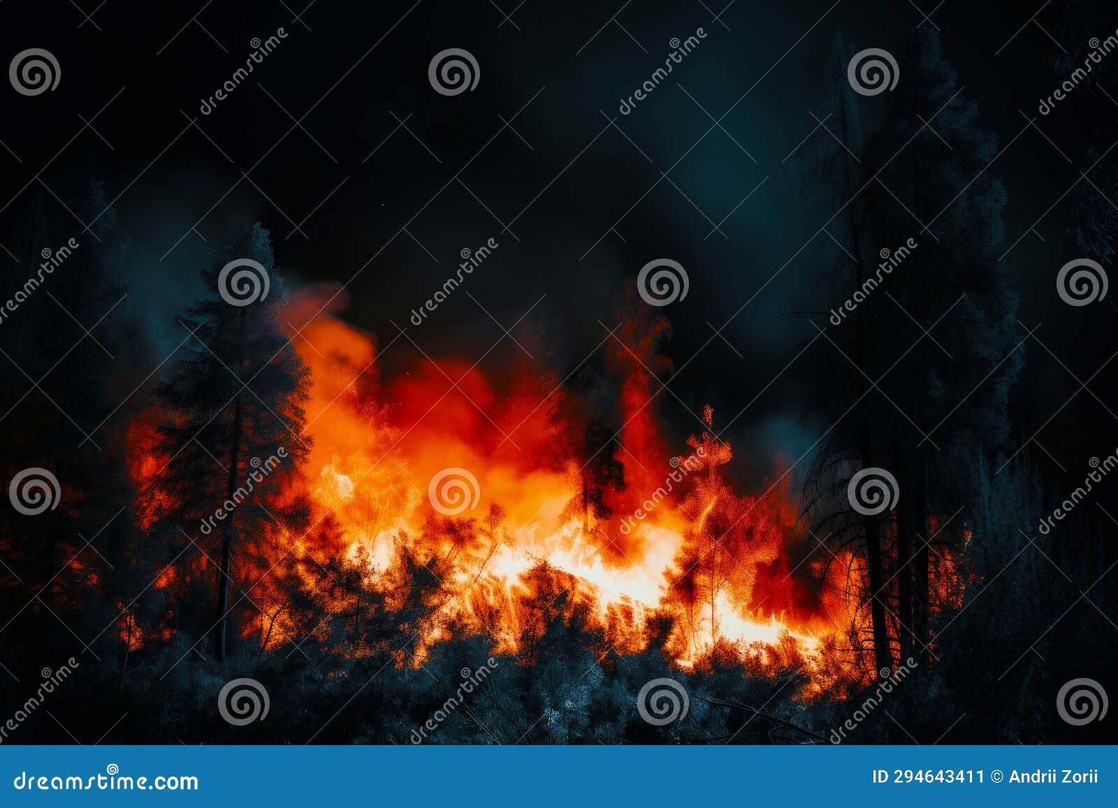 Forest Fire. Burning Forest, Fire Season. Stock Image - Image of fire ...