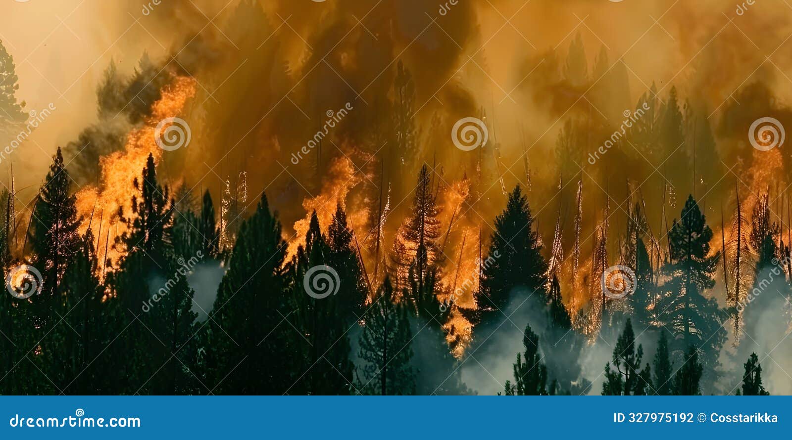 Forest Fire. Concept of Climate Change and Ecology Problems Stock ...