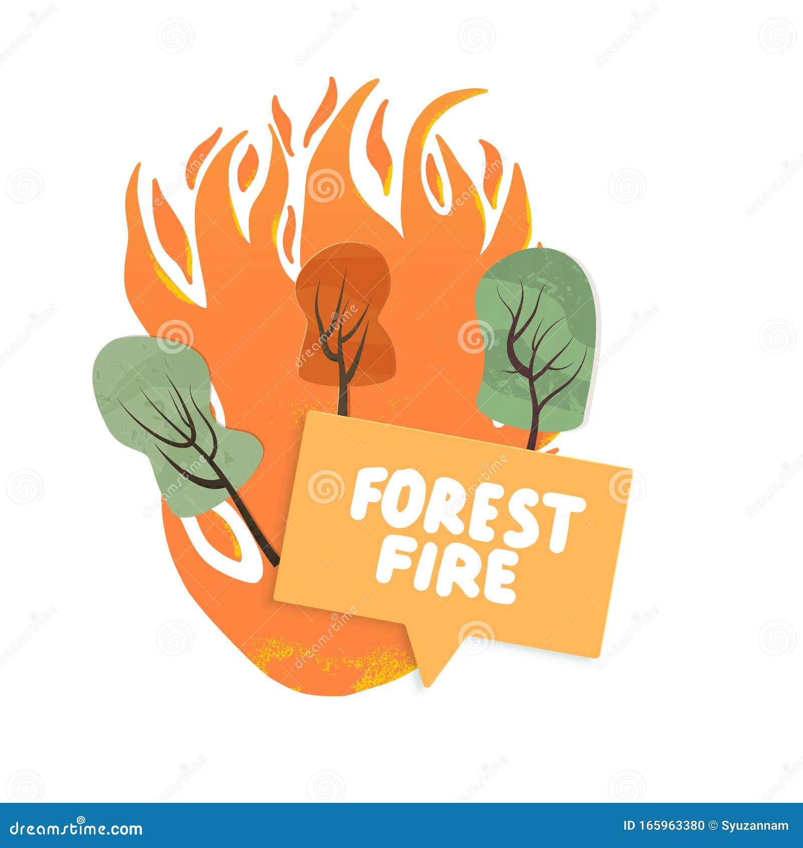Forest Fire Concept. Wildfire Sign. Vector Design Stock Vector ...
