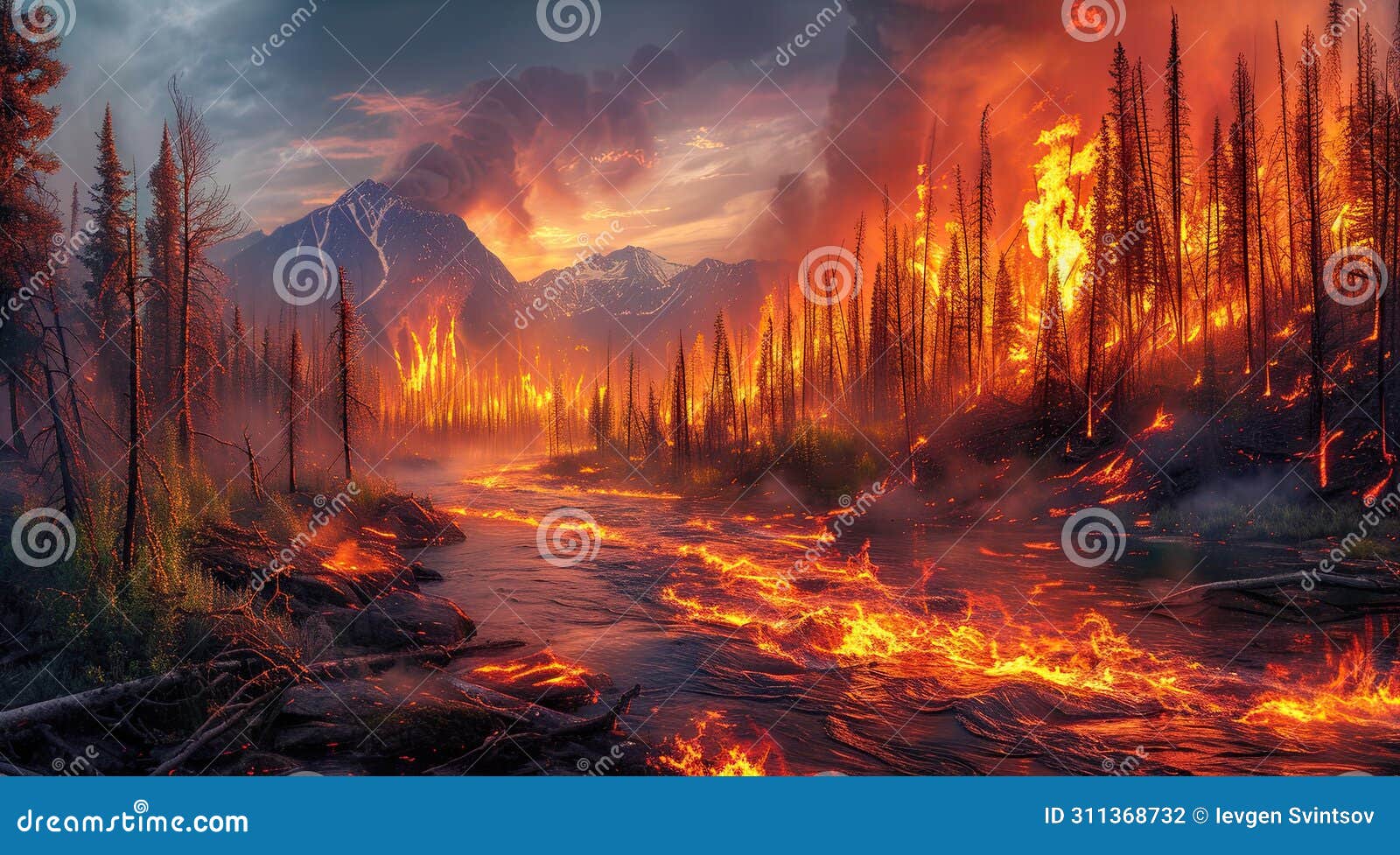 Wildfire Devastation Amid Climate Change Effects Royalty-Free Stock ...