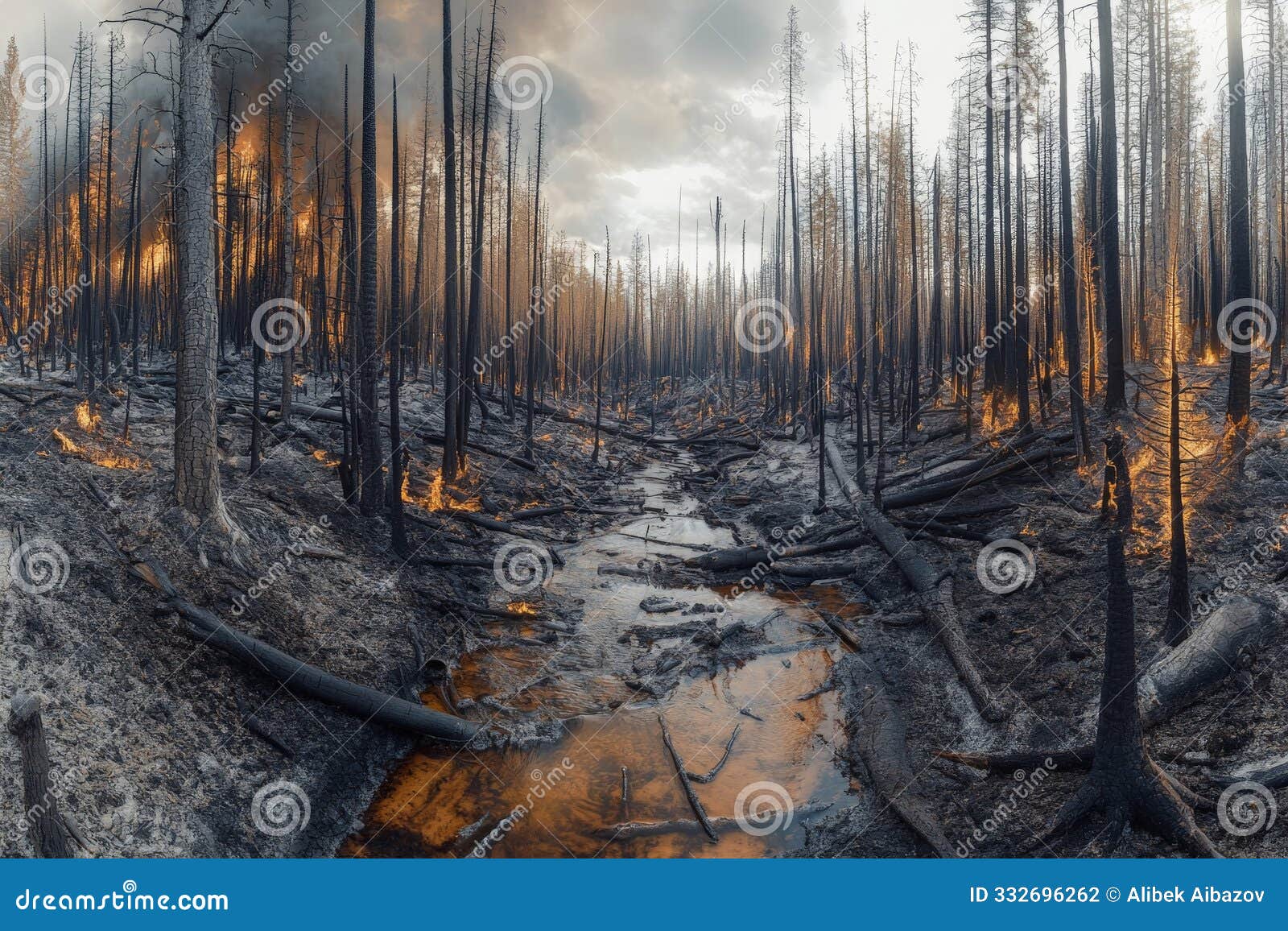Wildfire Devastation Amid Climate Change Effects Royalty-Free Stock ...