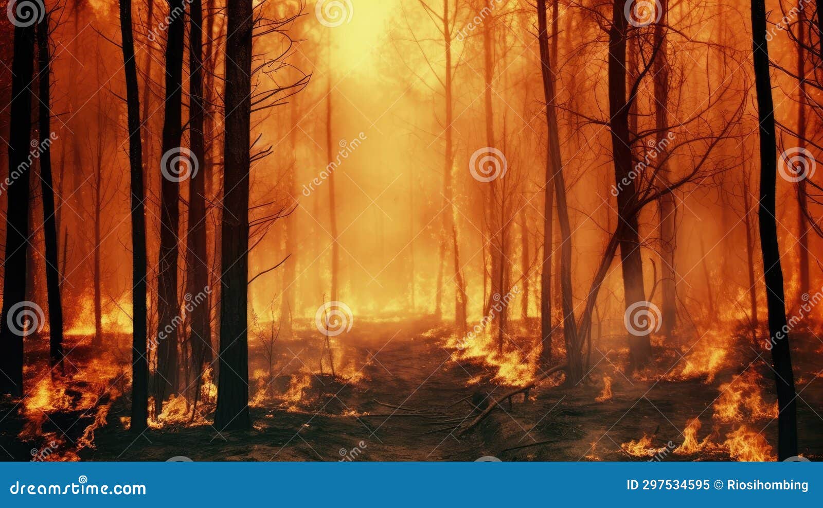 Forest On Fire And Environment Damage And Natural Habitats, Fire Is ...