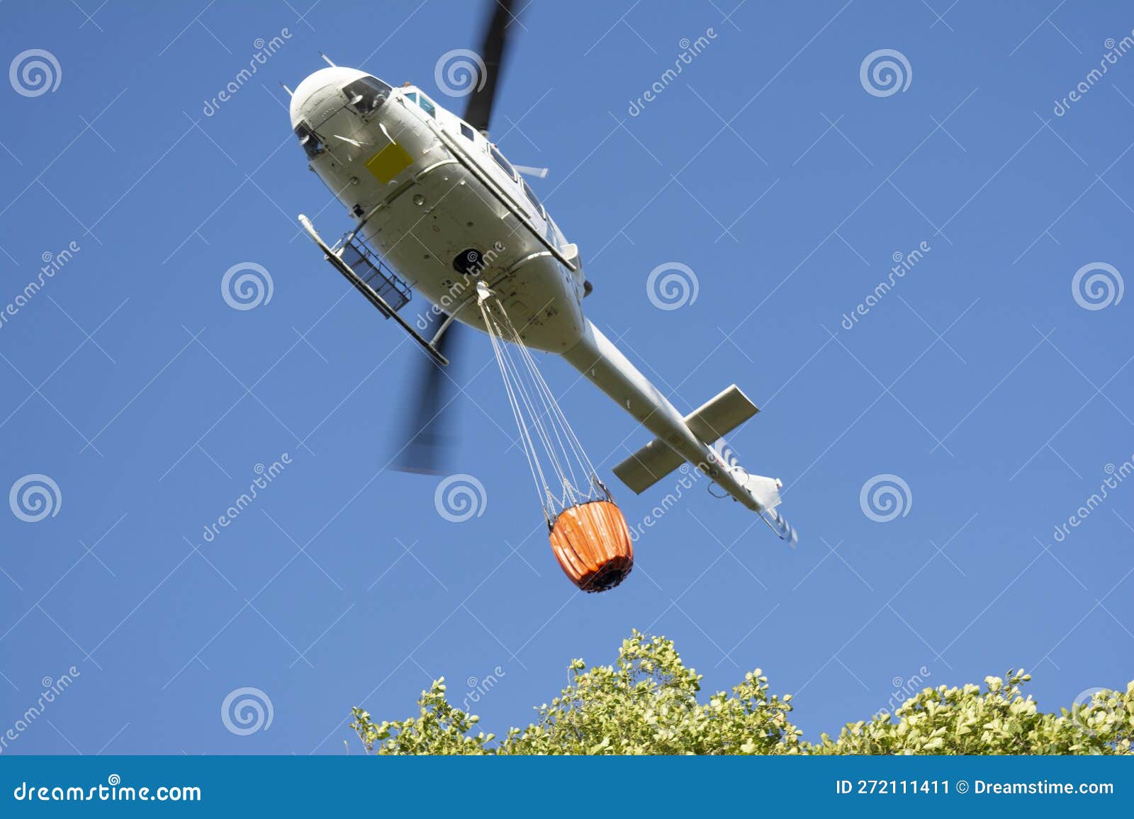 Forest Fire Fighting Helicopter in Action Stock Image - Image of ...