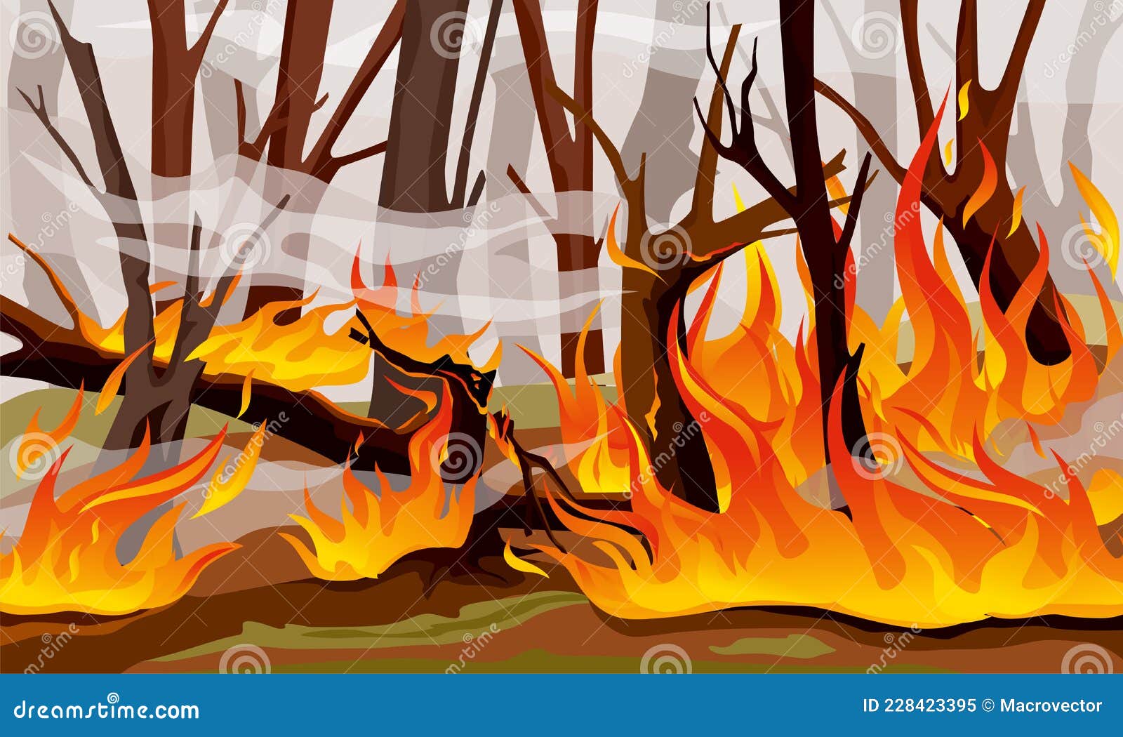 Forest Fire Flame Composition Stock Vector - Illustration of fiery ...