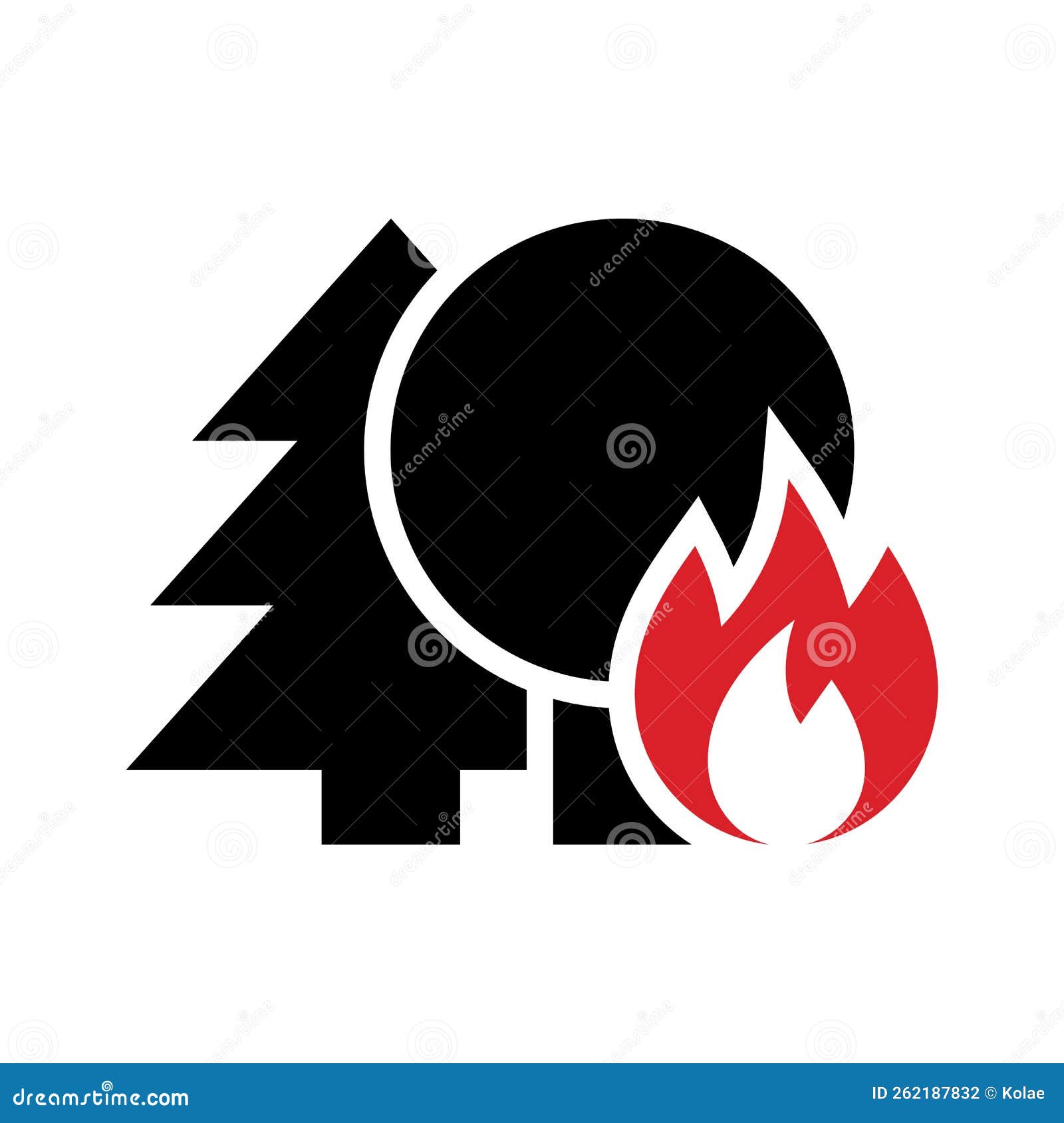 Forest fire hazard sign stock vector. Illustration of isolated - 262187832