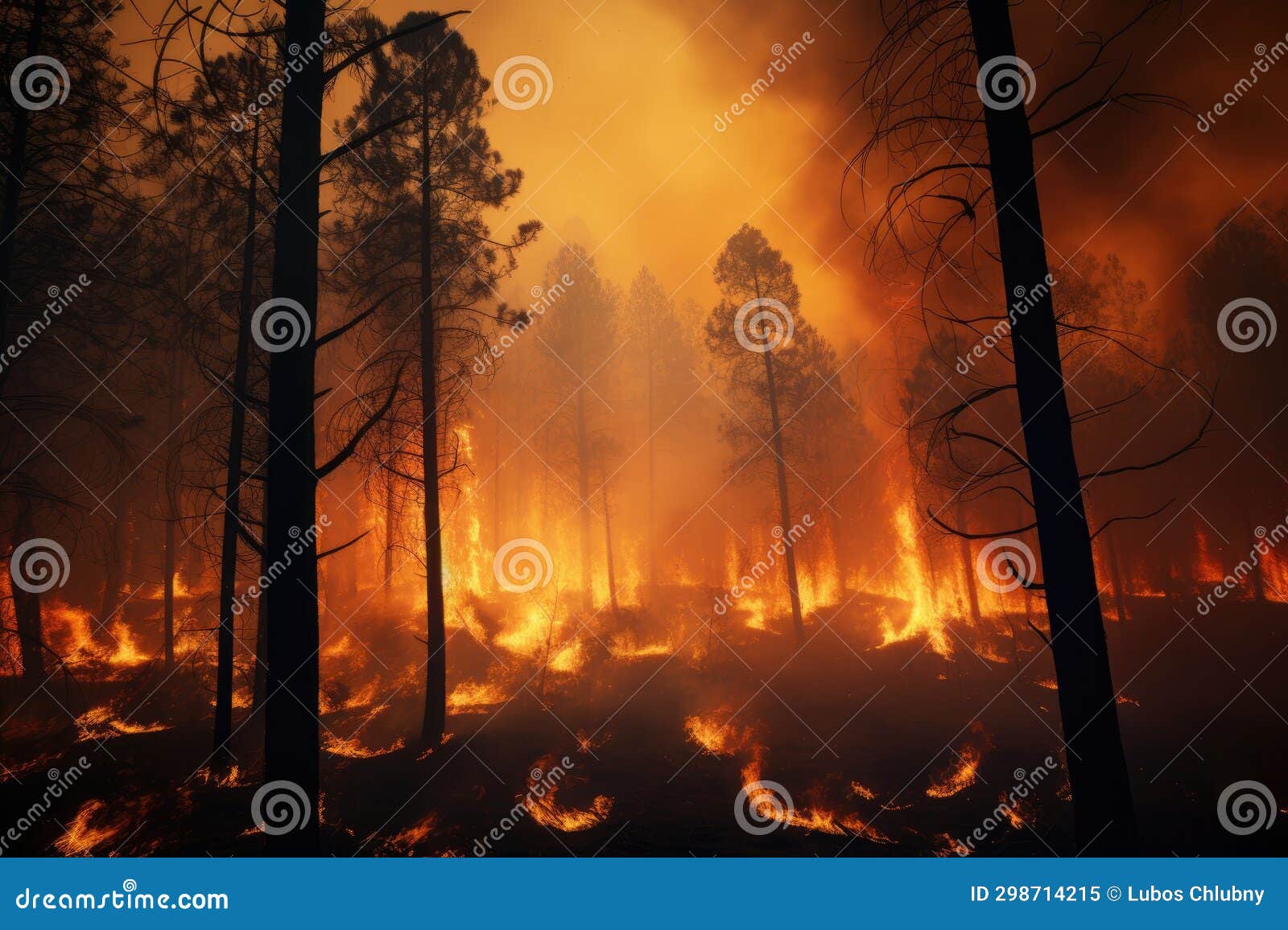 Forest Fire. High Flames in the Forest Stock Image - Image of nature ...