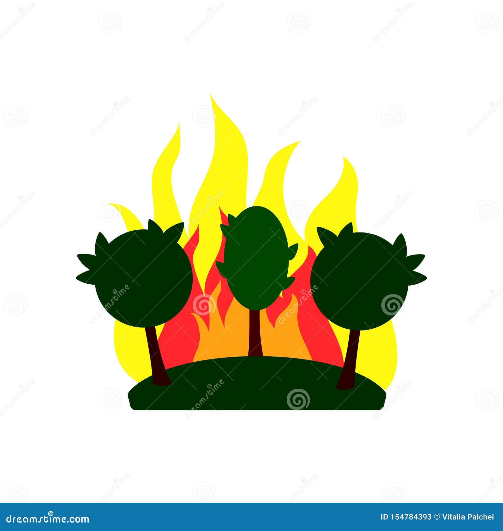 Forest Fire Icon, Protect Nature, Vector Illustration Stock ...