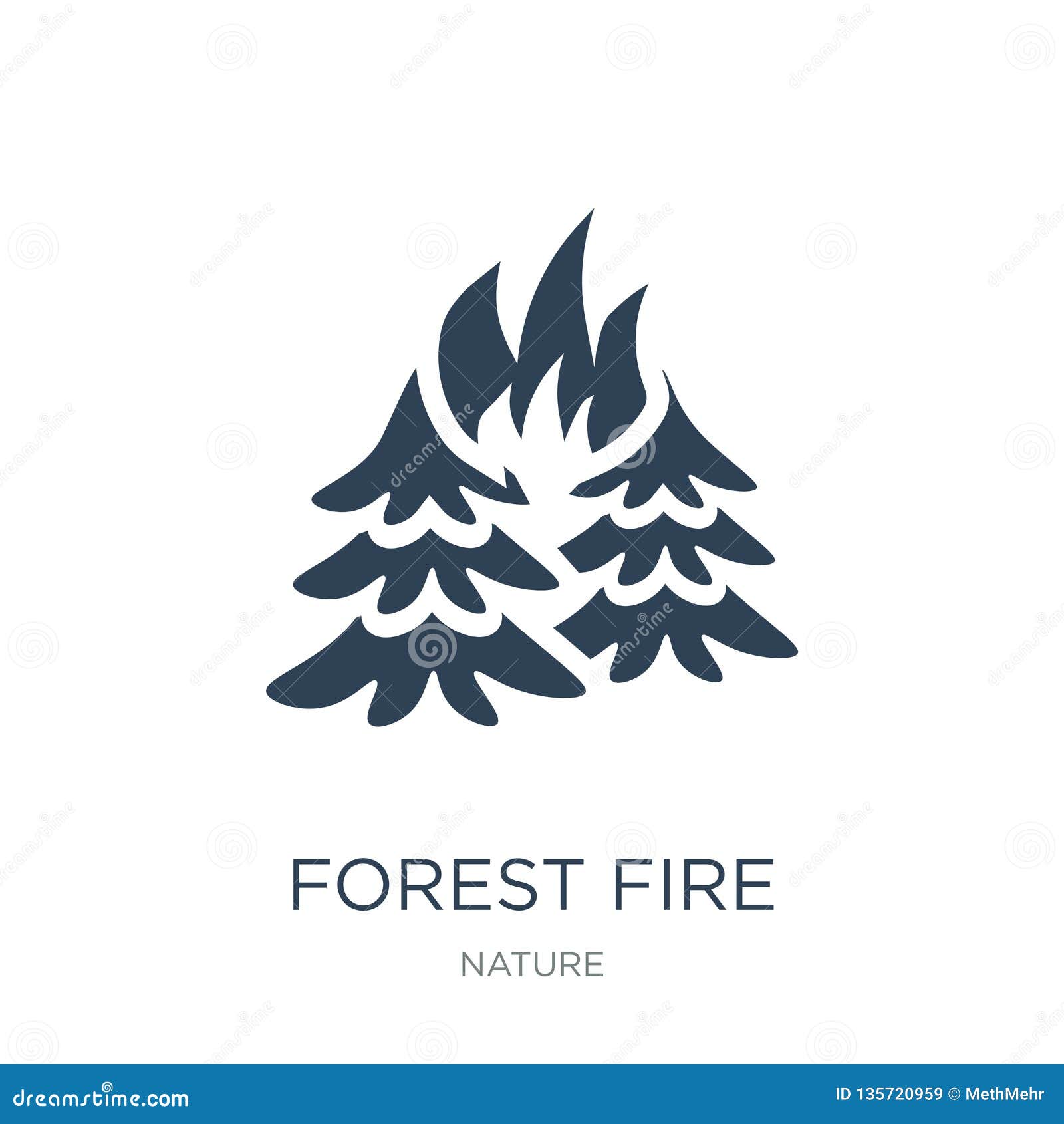 Forest Fire Icon in Trendy Design Style. Forest Fire Icon Isolated on ...