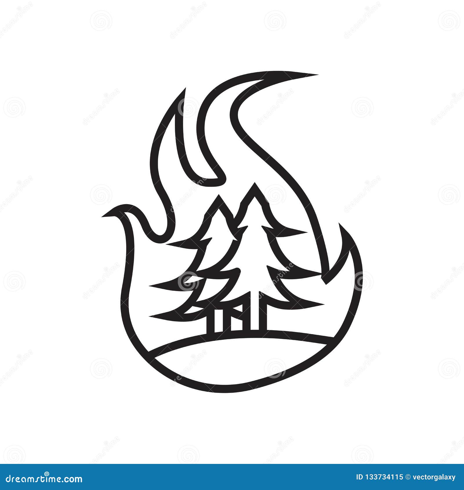 Forest Fire Icon Vector Sign and Symbol Isolated on White Background ...
