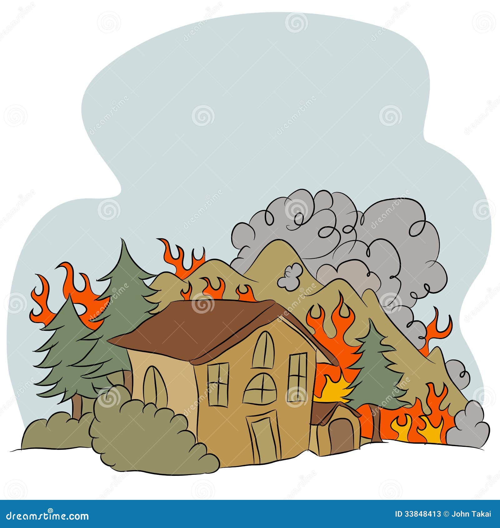 Forest Fire Cartoon Vector | CartoonDealer.com #33848413