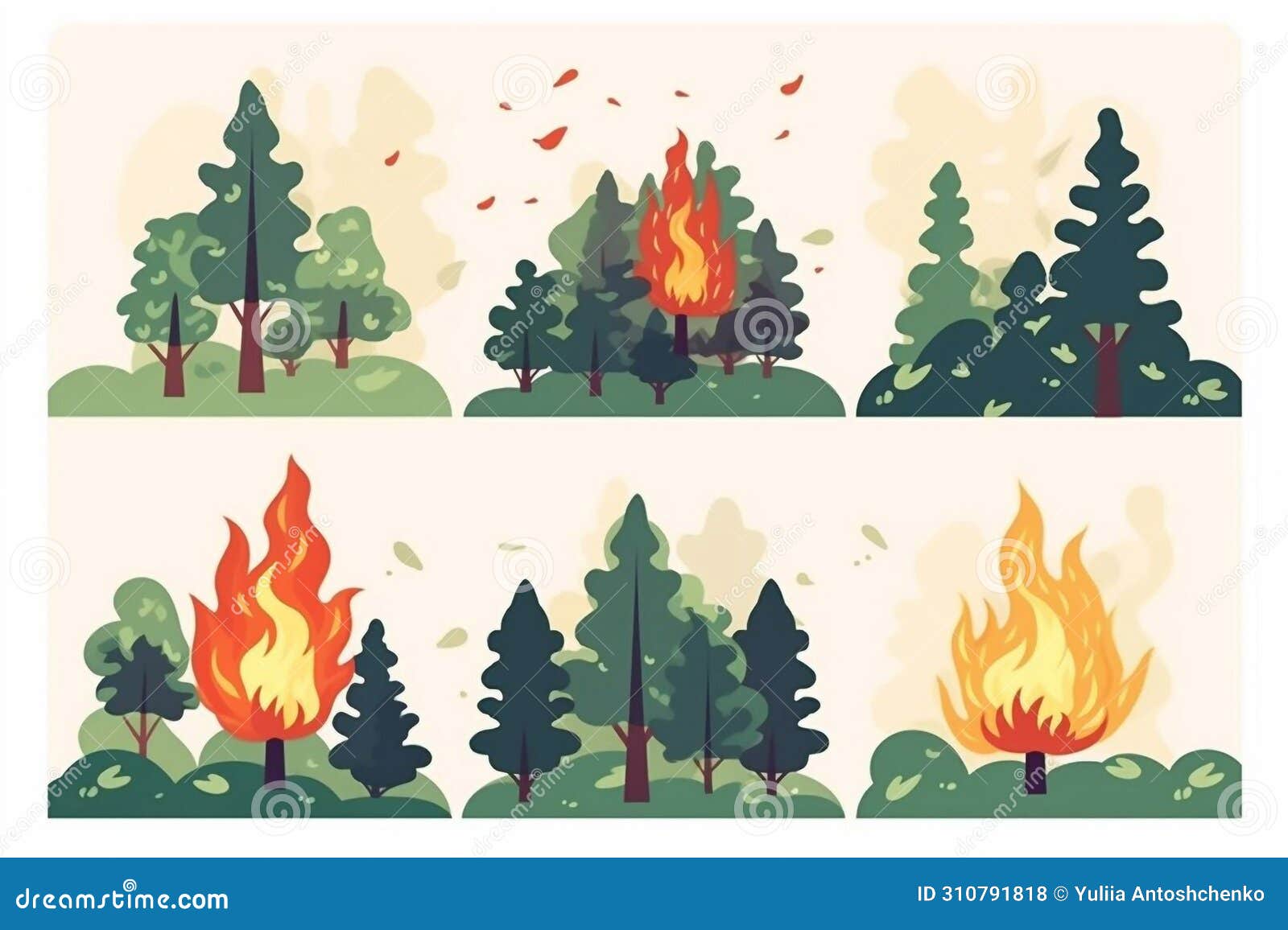 Forest Fire. Large-scale Fire. the Work of Rescuers. Non-compliance ...