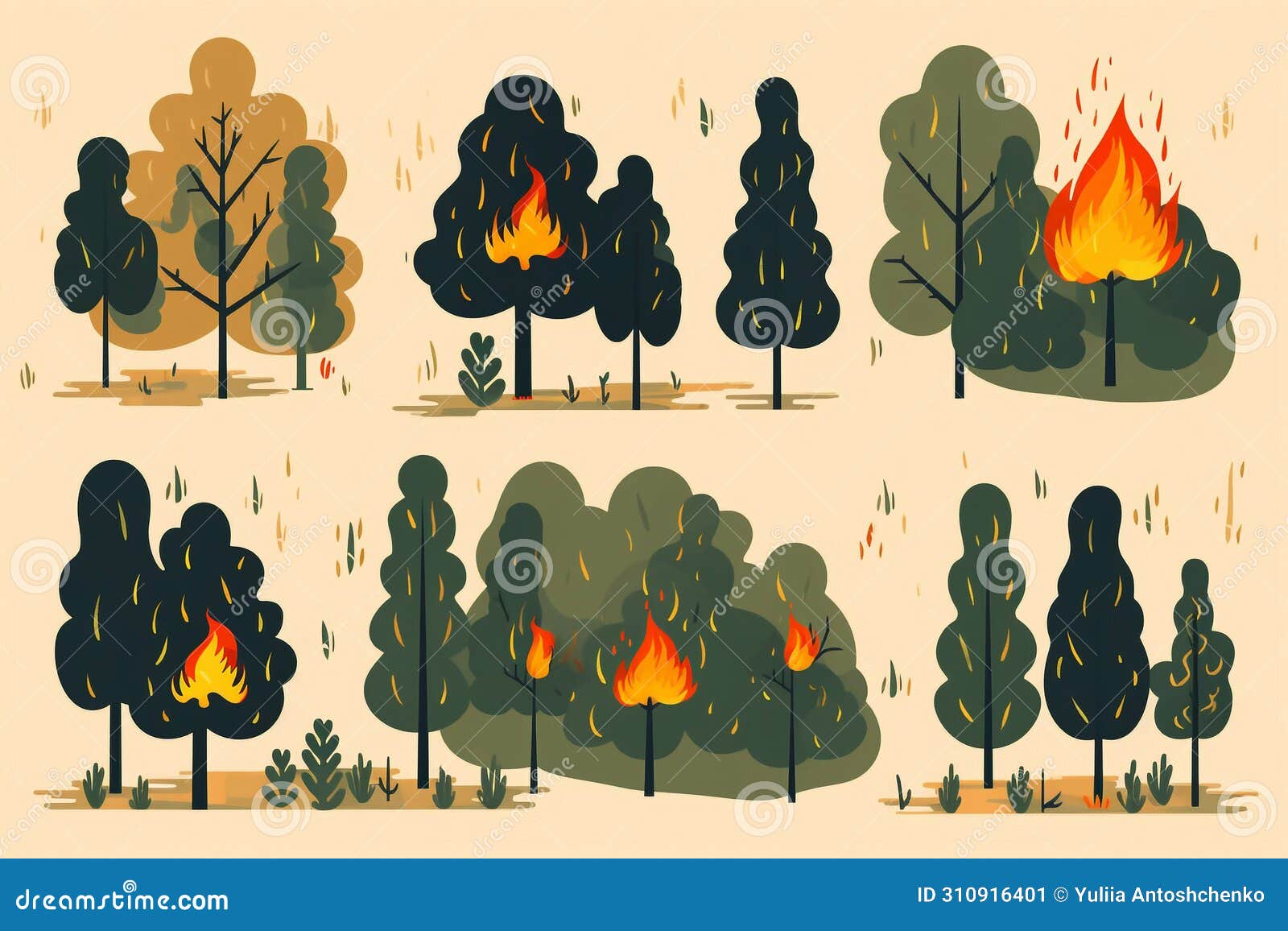 Forest Fire. Large-scale Fire. the Work of Rescuers. Non-compliance ...