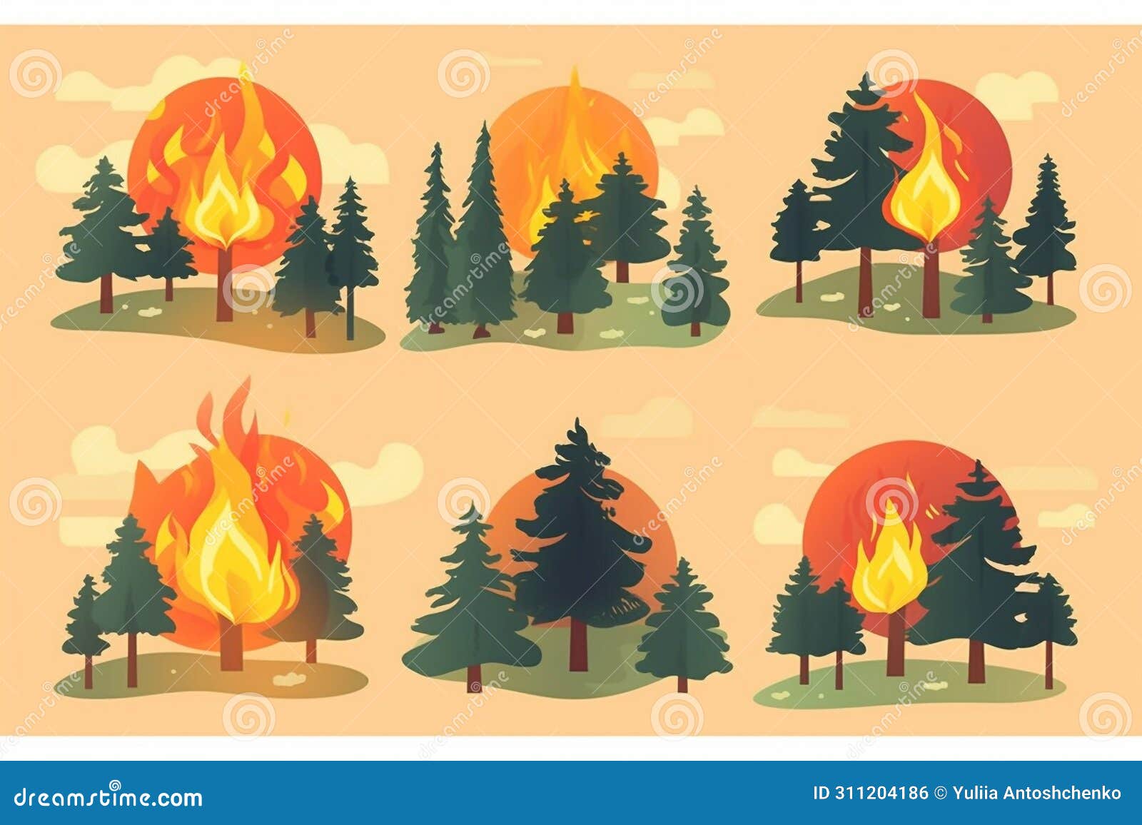 Forest Fire. Large-scale Fire. the Work of Rescuers. Non-compliance ...