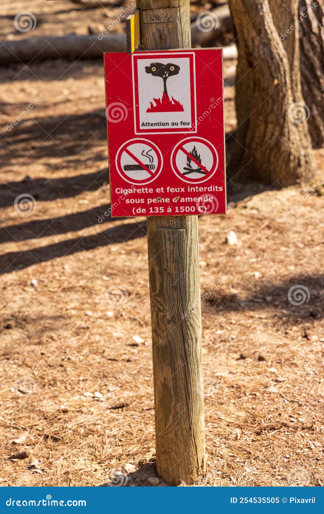 Forest Fire Prevention Sign Stock Image - Image of french, forbidden ...