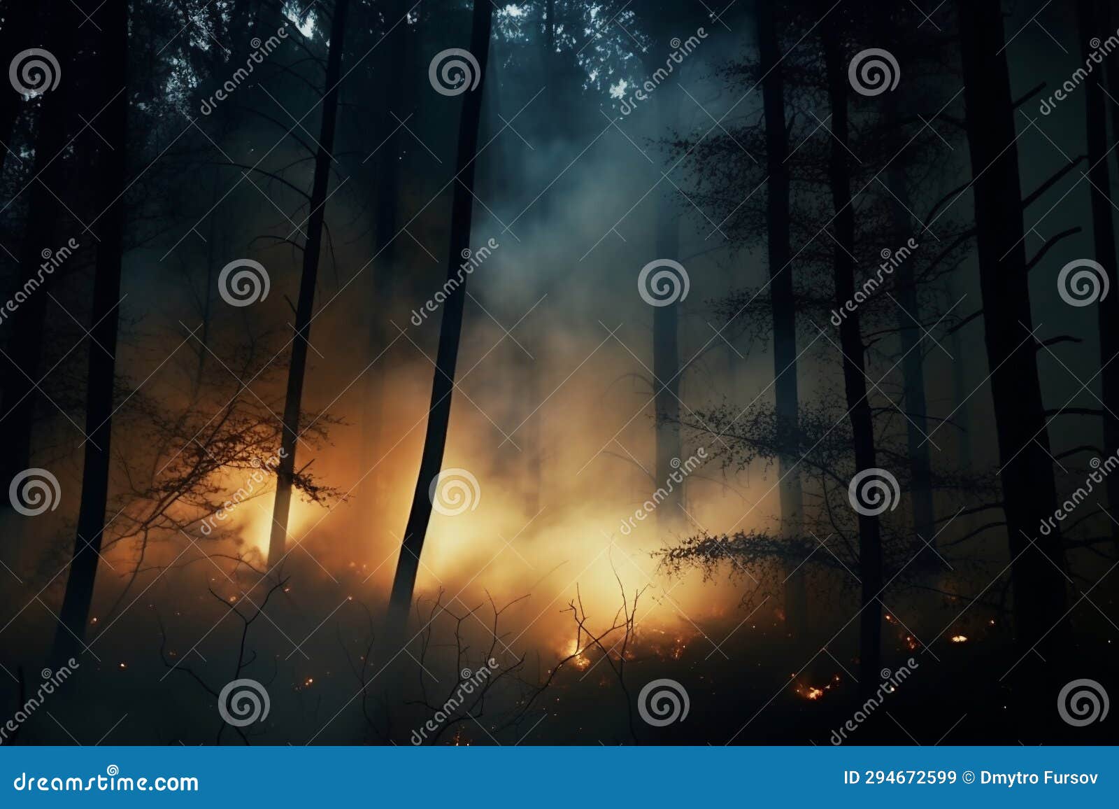 Forest Fire in Progress. Fire. Large Flames. a Threat To Our ...