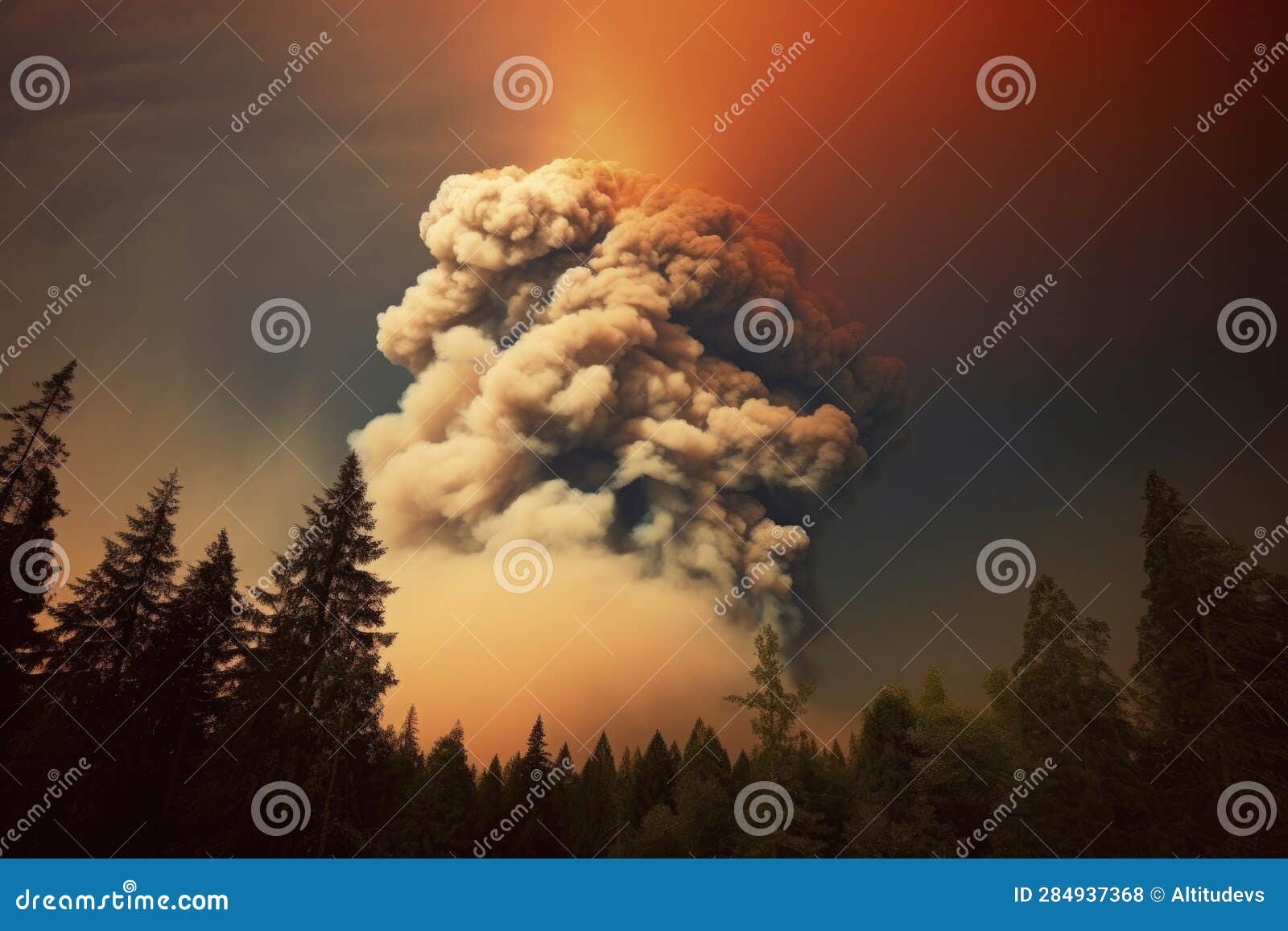 Forest Fire Smoke Plumes from a Distance Stock Photo - Image of ...