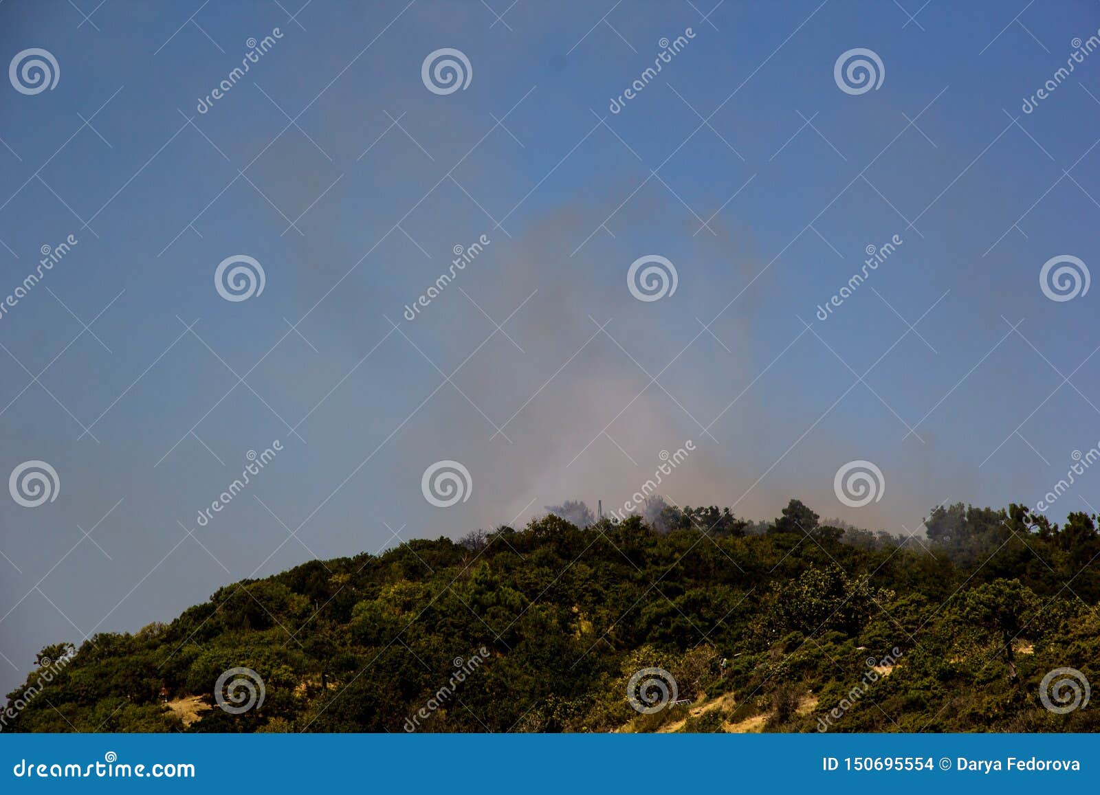 Forest Fire Smoke on the Slopes Hills. Fire in Mountain Forest. Wild ...