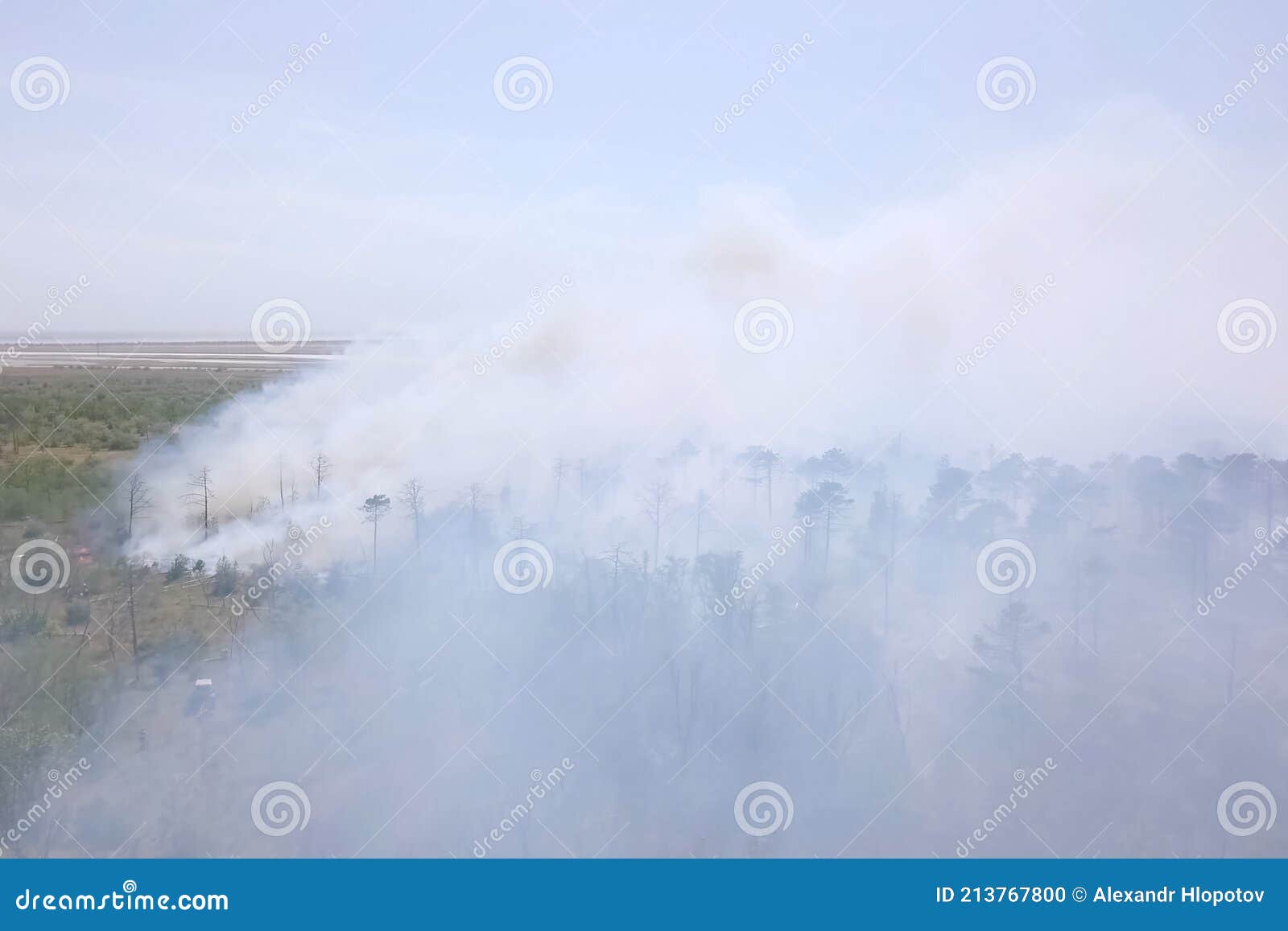 Forest Fire, Smoke of Surrounding Area. Smoke and Fire Stock Photo ...