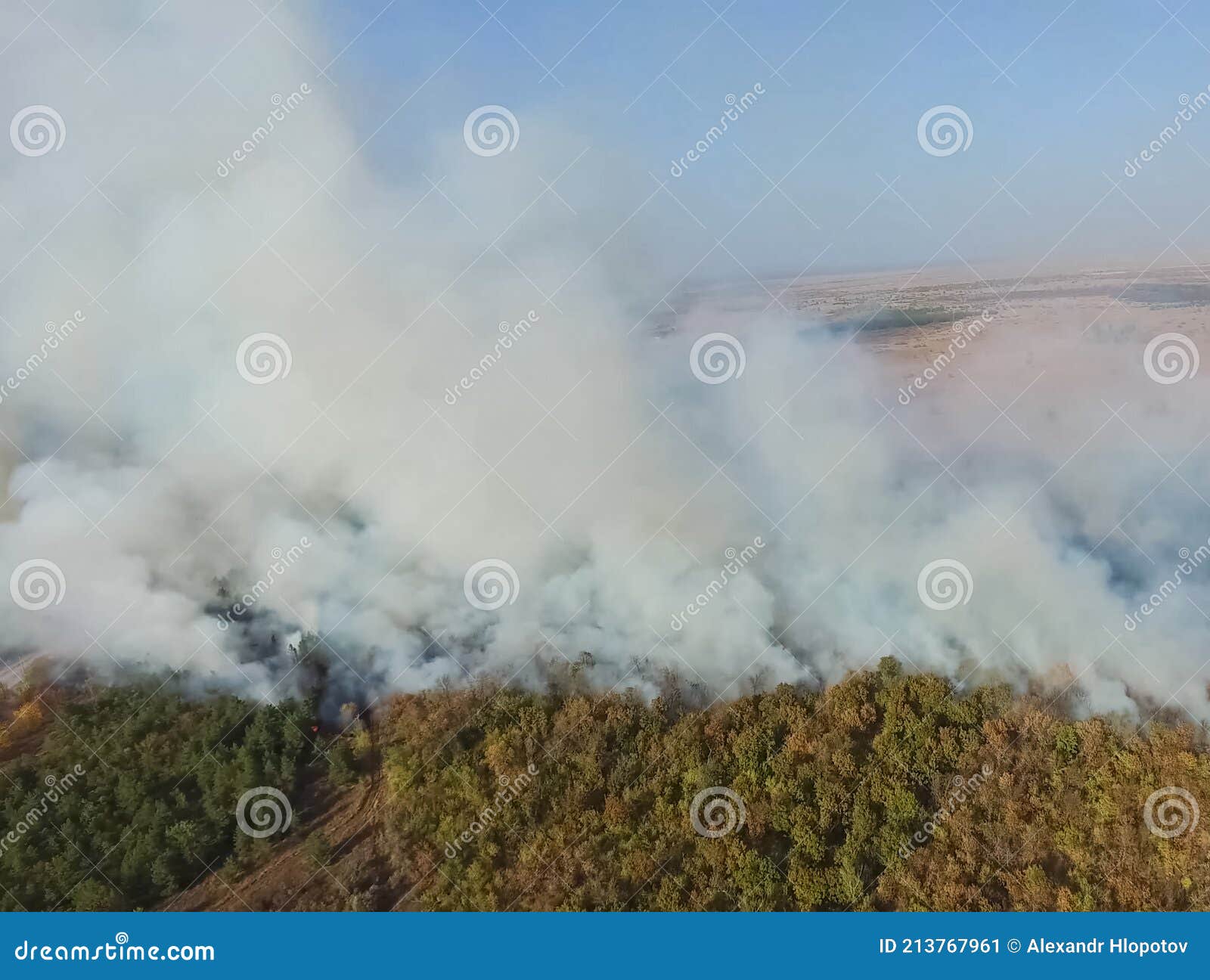 Forest Fire, Smoke of Surrounding Area. Smoke and Fire Stock Image ...