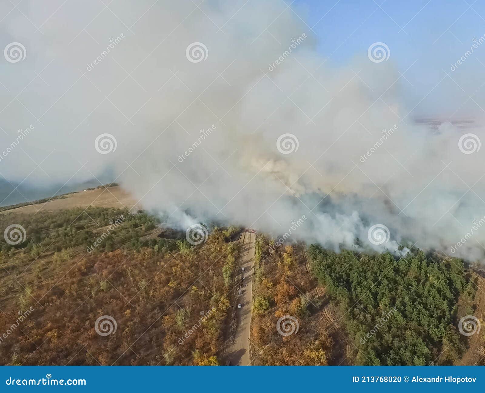 Forest Fire, Smoke of Surrounding Area. Smoke and Fire Stock Photo ...