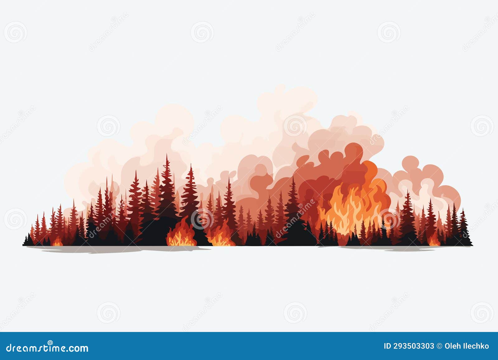 Forest Fire Vector Flat Minimalistic Isolated Illustration Stock Vector ...