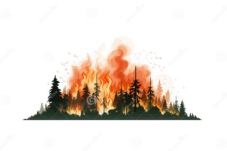 Forest Fire Vector Flat Minimalistic Isolated Illustration Stock Vector ...