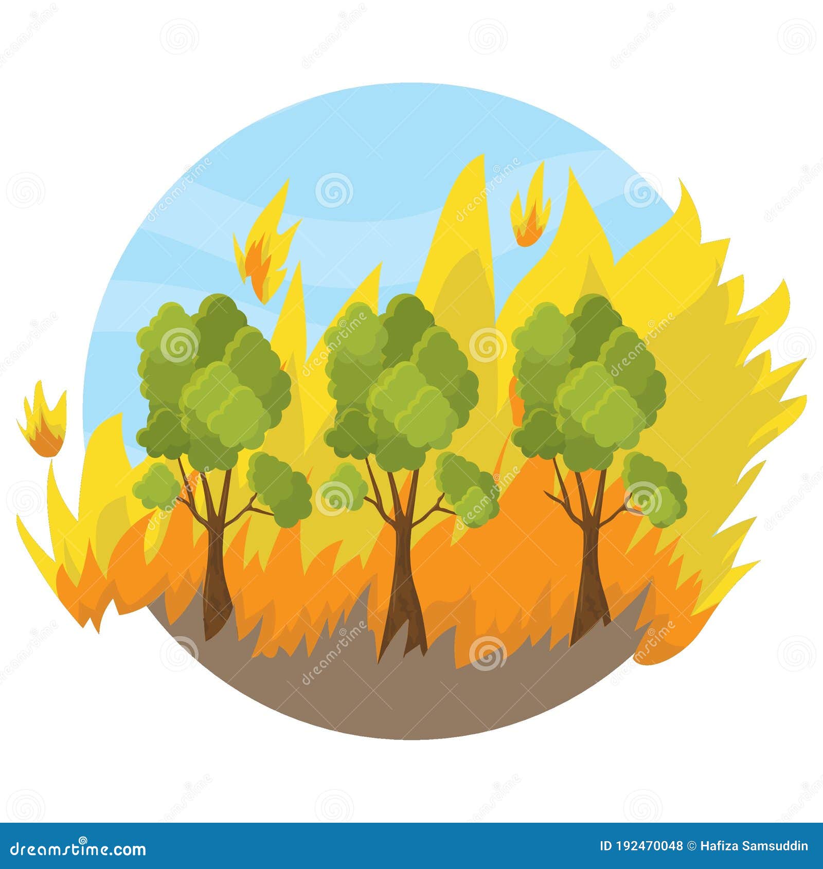 Forest Fire. Vector Illustration Decorative Design Stock Vector ...
