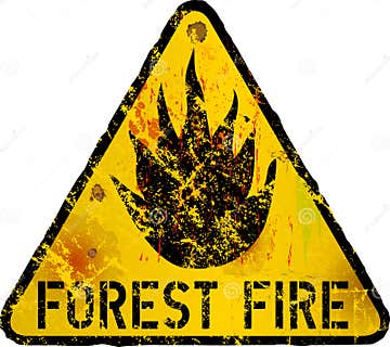 Forest fire warning sign, stock vector. Illustration of poison - 94606286