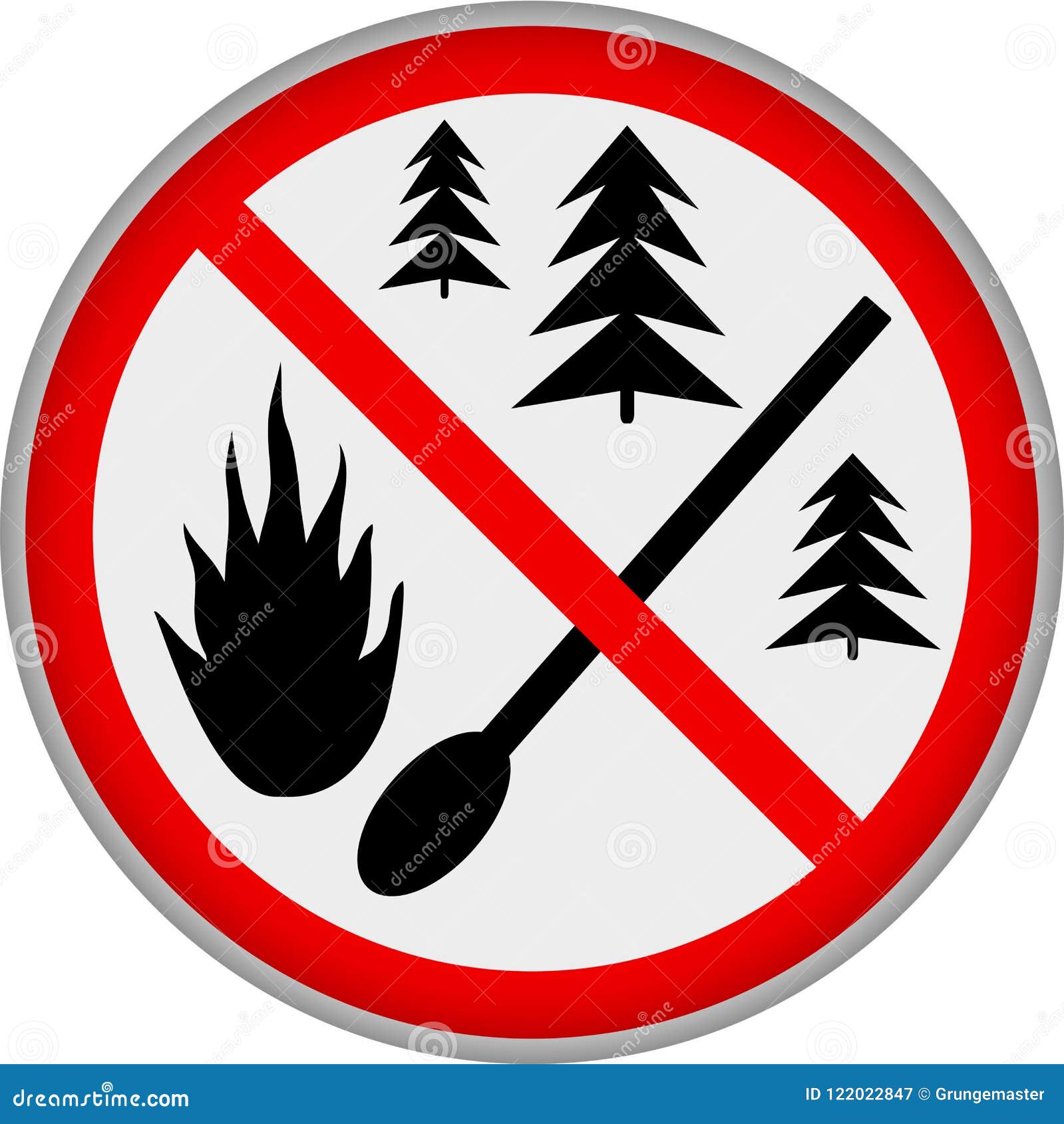 Forest Fire Warning Sign, Vector Illustration Stock Vector ...