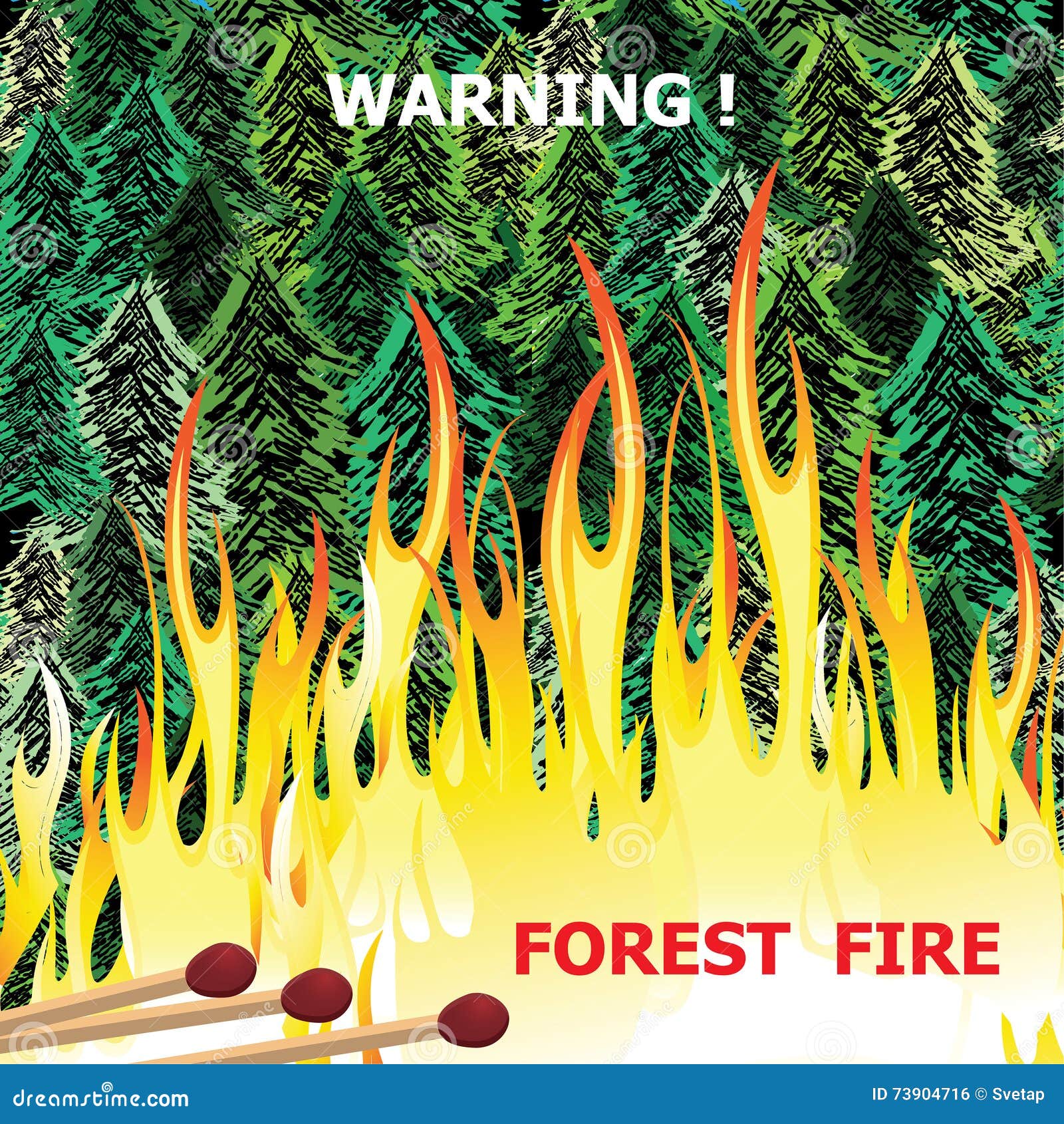 Fire, Wildfire, Ignition, Danger. Fire Hazard Warning Logo Cartoon ...