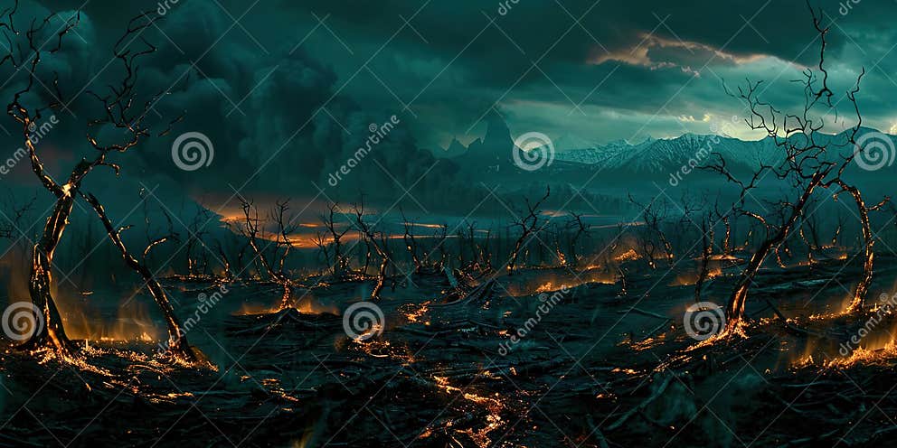 Forest Fires after the Apocalypse Stock Photo - Image of forest, tree ...