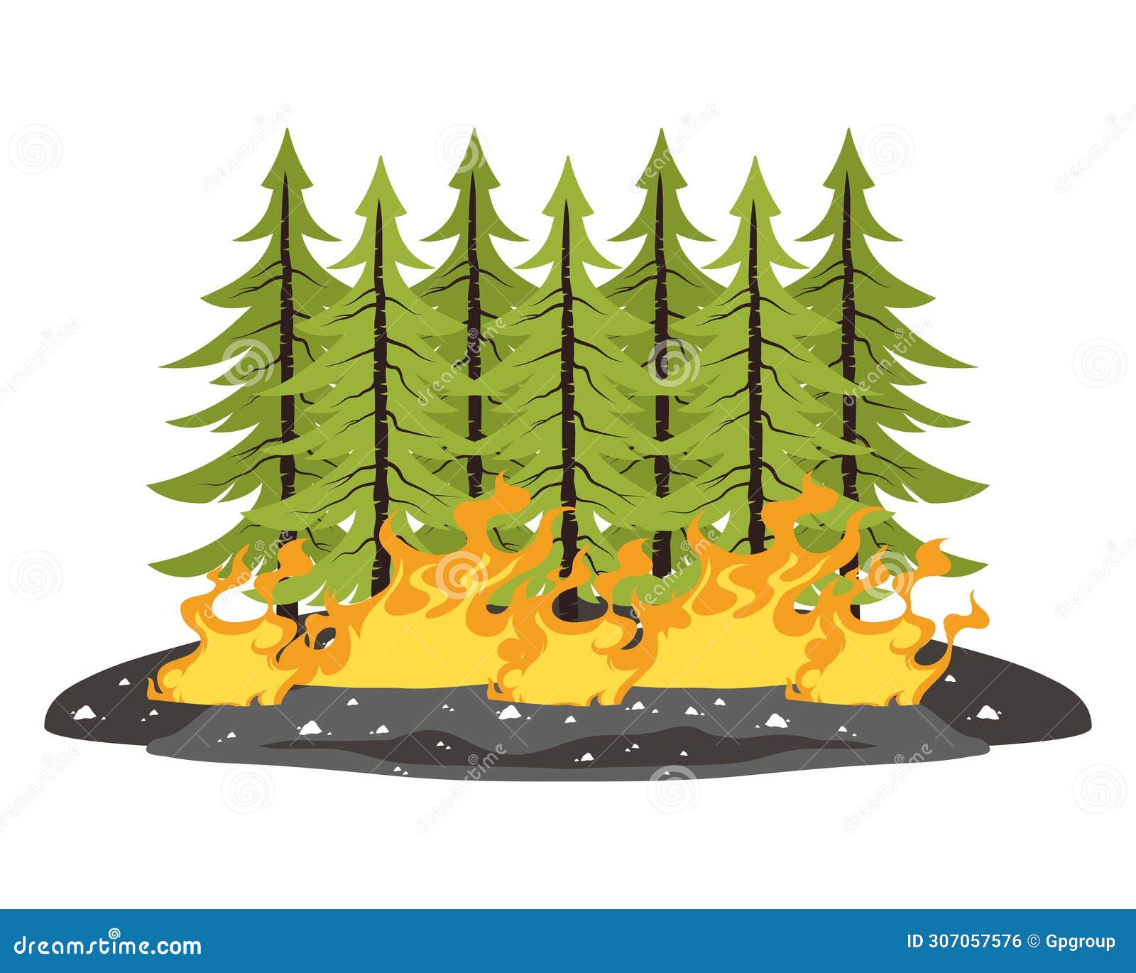 Forest fires disaster stock vector. Illustration of design - 307057576