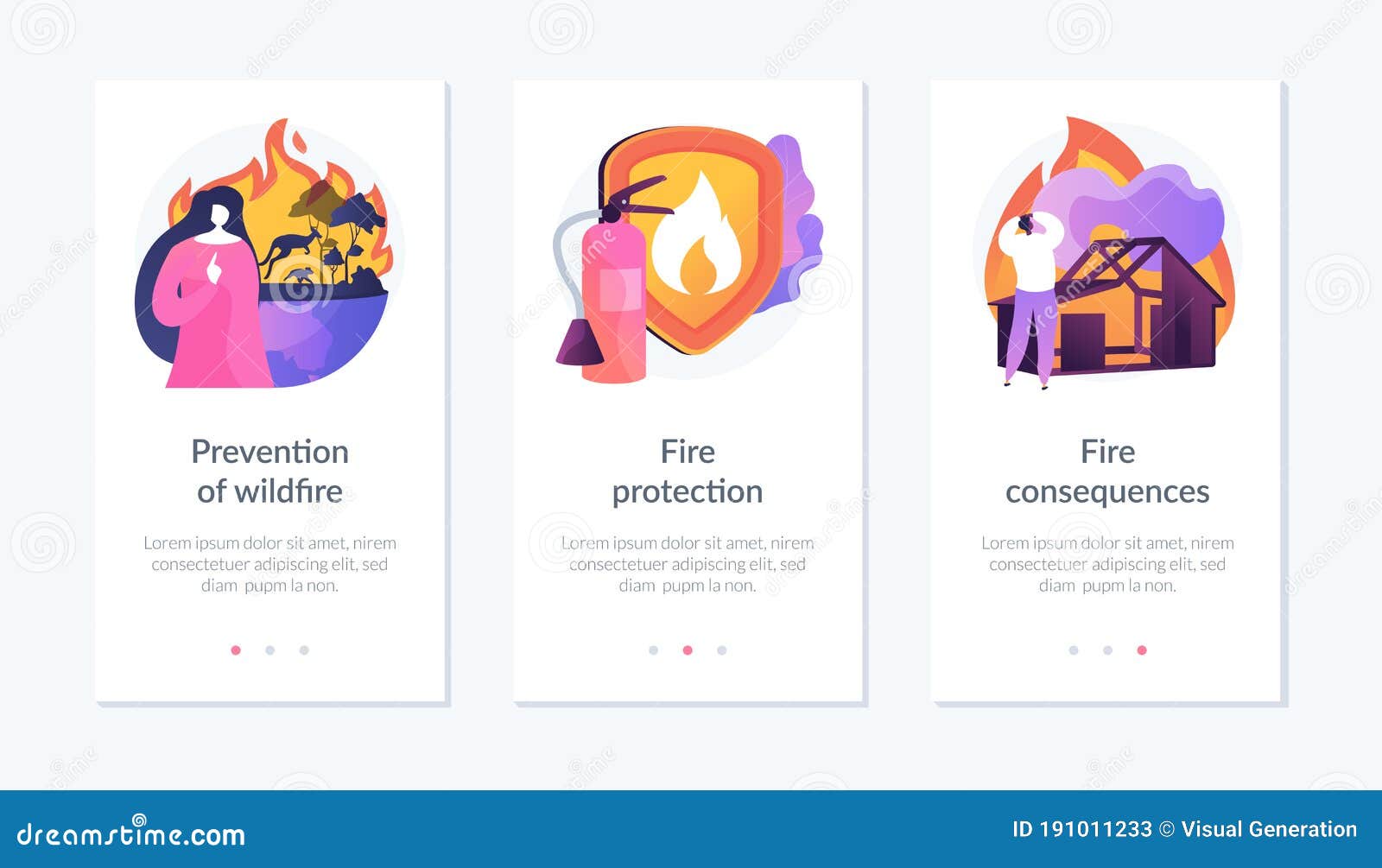 Firefighting App Interface Template. Cartoon Vector | CartoonDealer.com ...