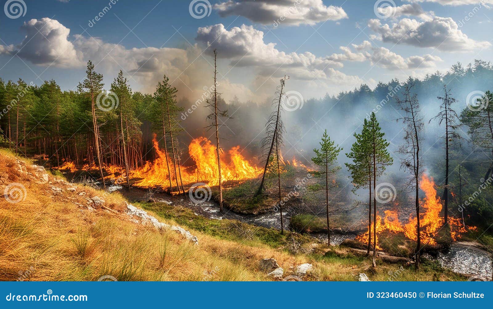 Forest Fires and Their Consequences for Nature Stock Illustration ...